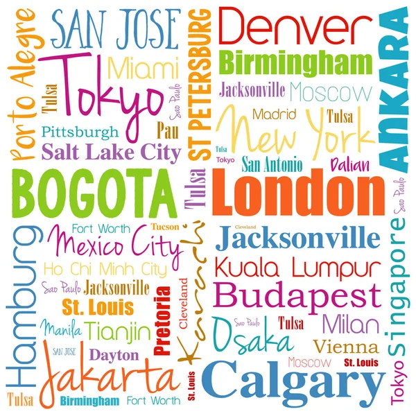Cities in the world, word cloud collage Stock Vector Image by ©dizanna ...