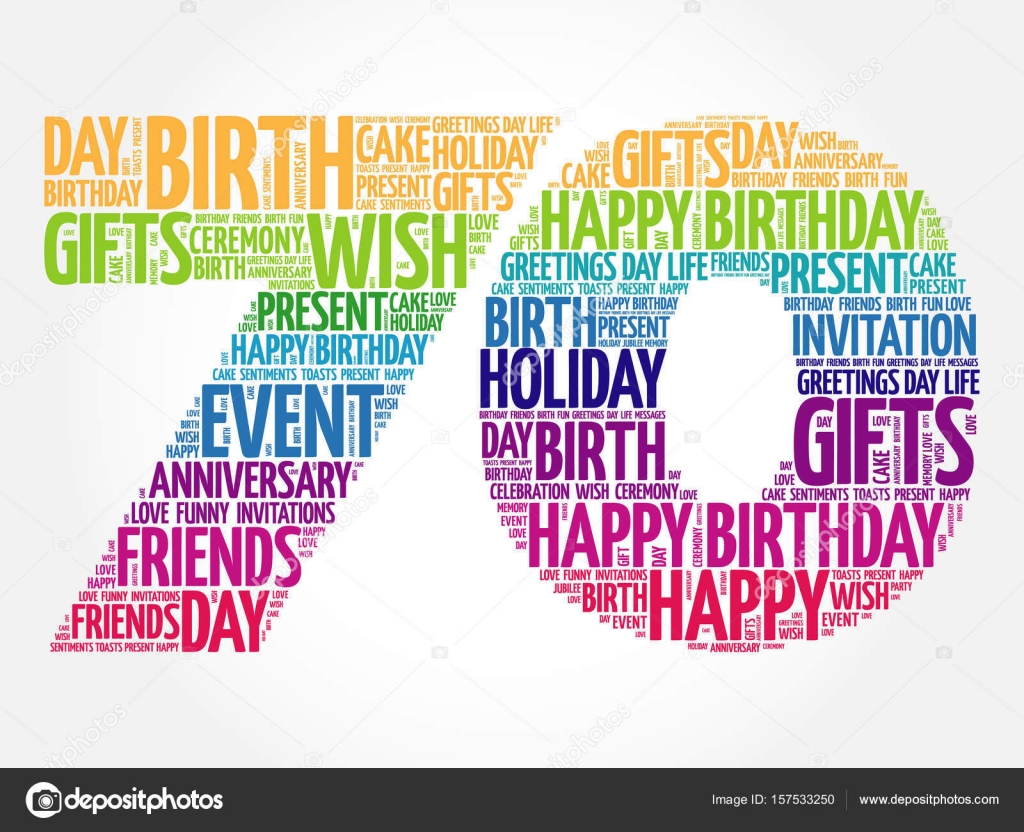 Glückwunsch zum 70. Geburtstag Stock-Vektorbild von ©dizanna 157533250