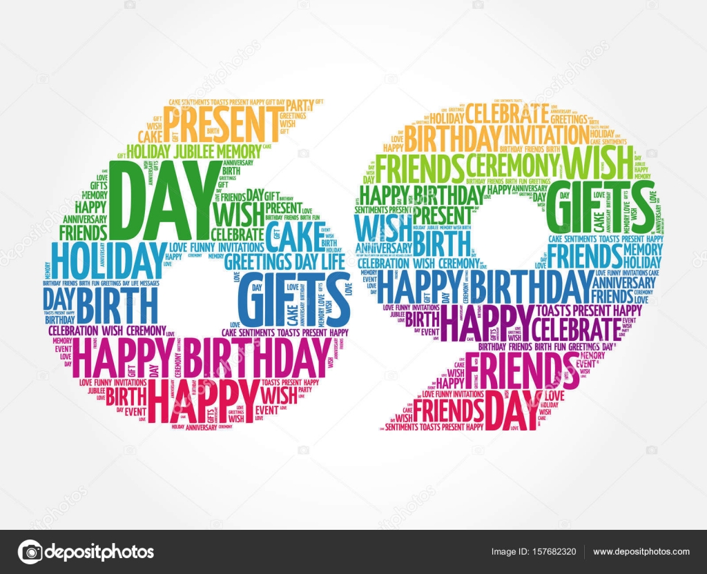 Happy 69th Birthday Word Cloud Stock Vector Image By ©dizanna 157682320