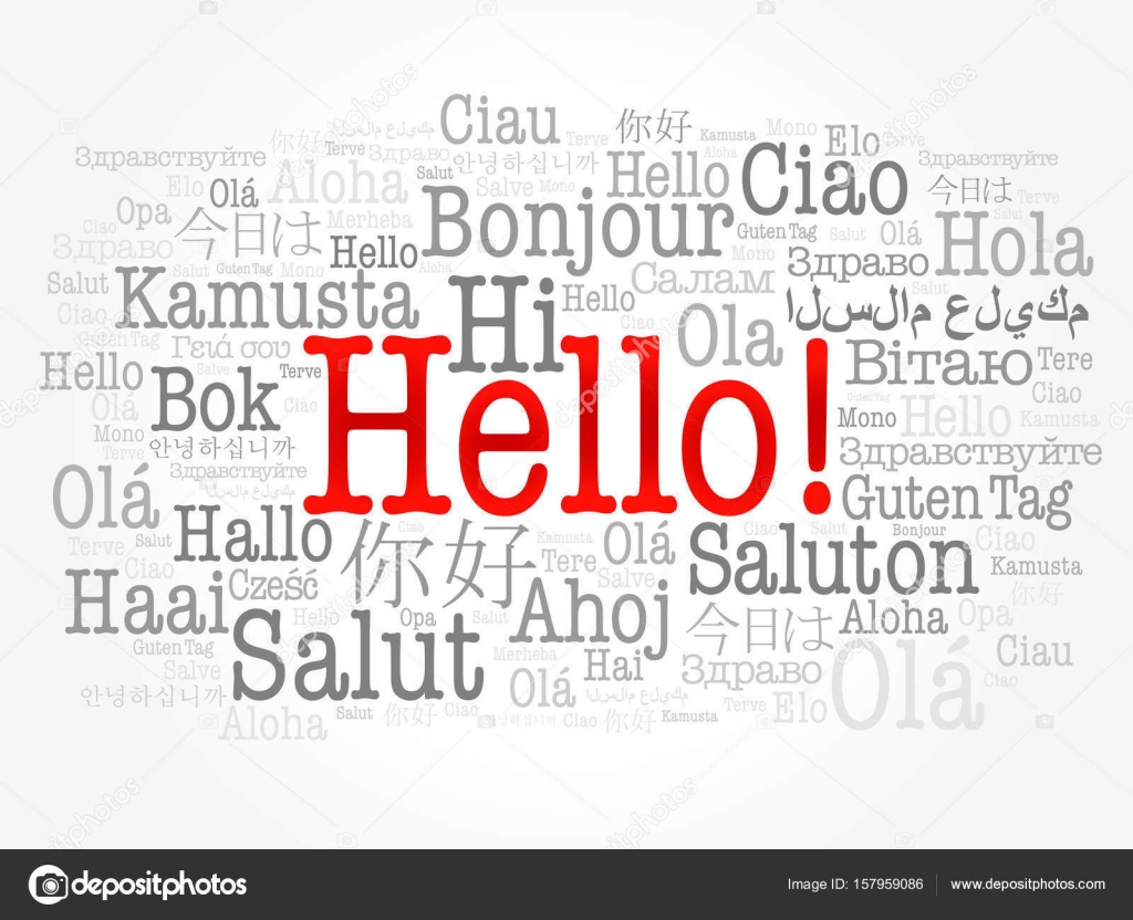 Ahoj slovo mrak v různých jazycích Stock Vector od © dizanna 157959086