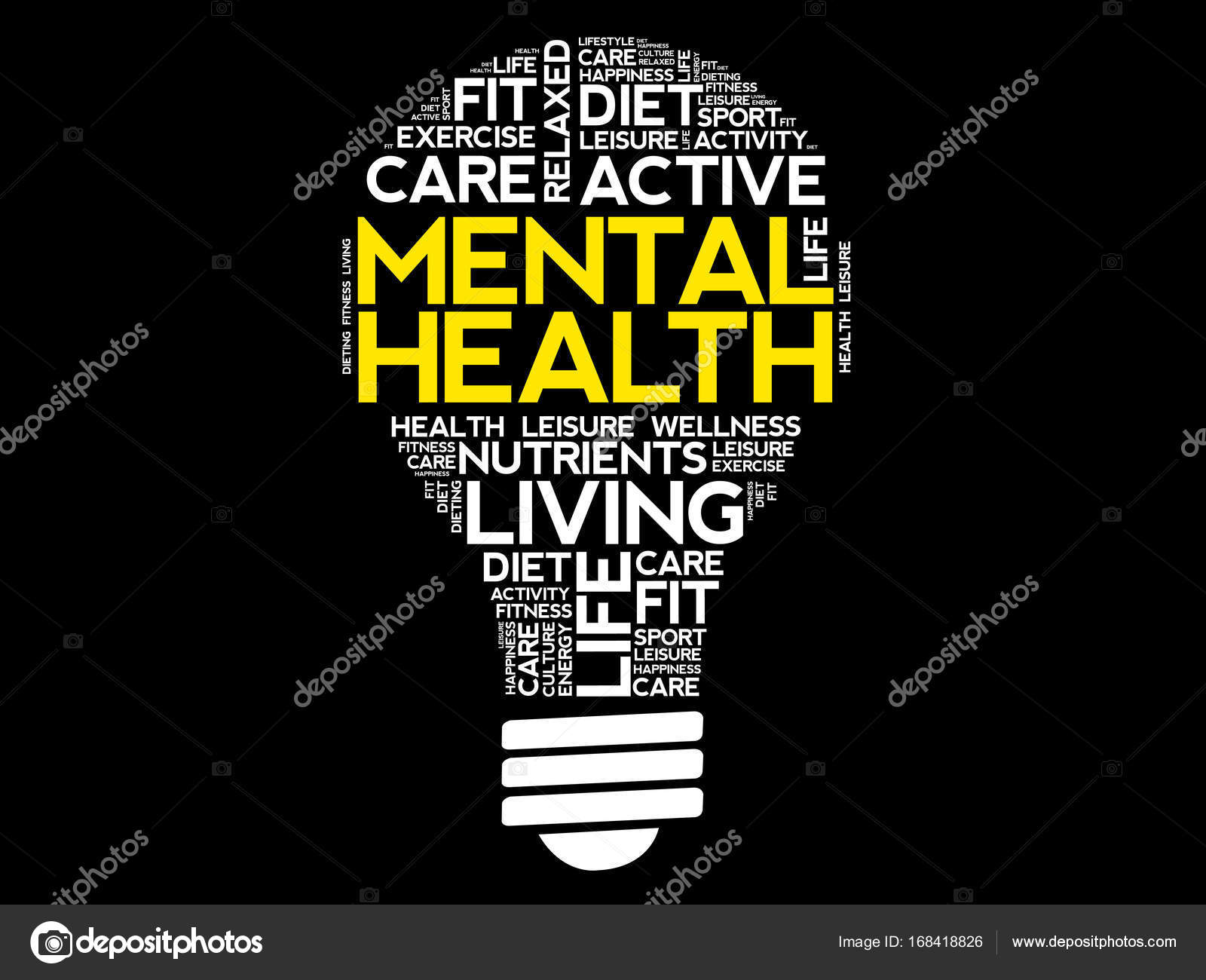 Mental health bulb word cloud collage Stock Vector by ©dizanna 168418826