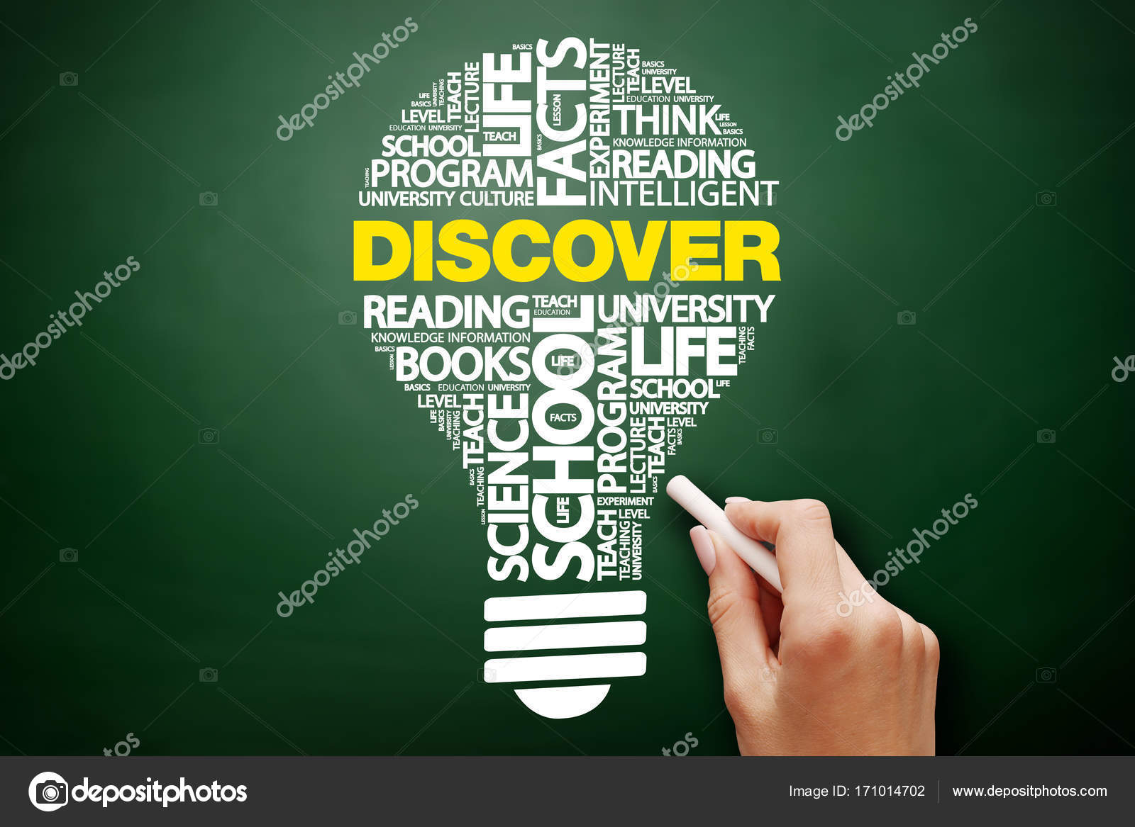 DISCOVER bulb word cloud collage Stock Photo by ©dizanna 171014702