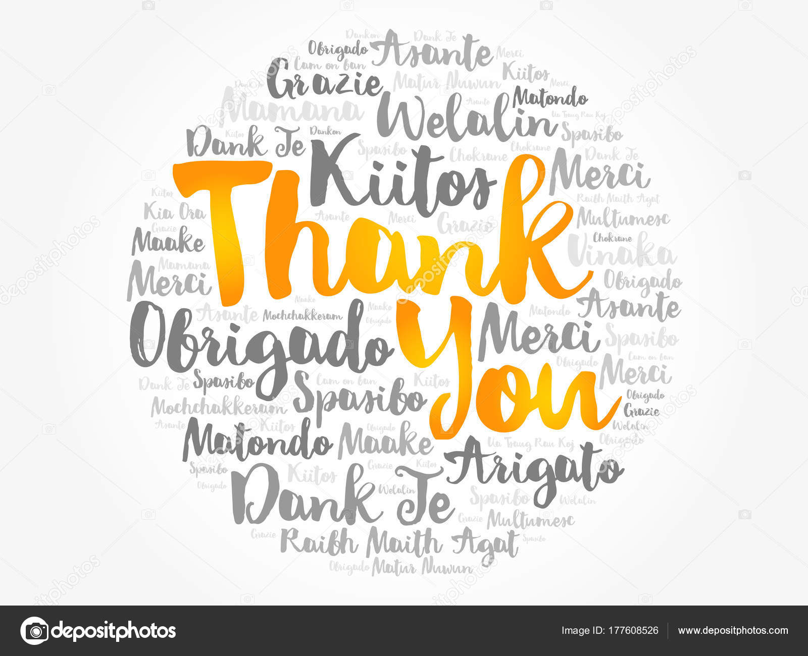 Danke Word Cloud in verschiedenen Sprachen Stock-Vektorgrafik von ...