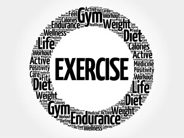Exercise Word Cloud Fitness Sport Health Concept Stock Vector by ...