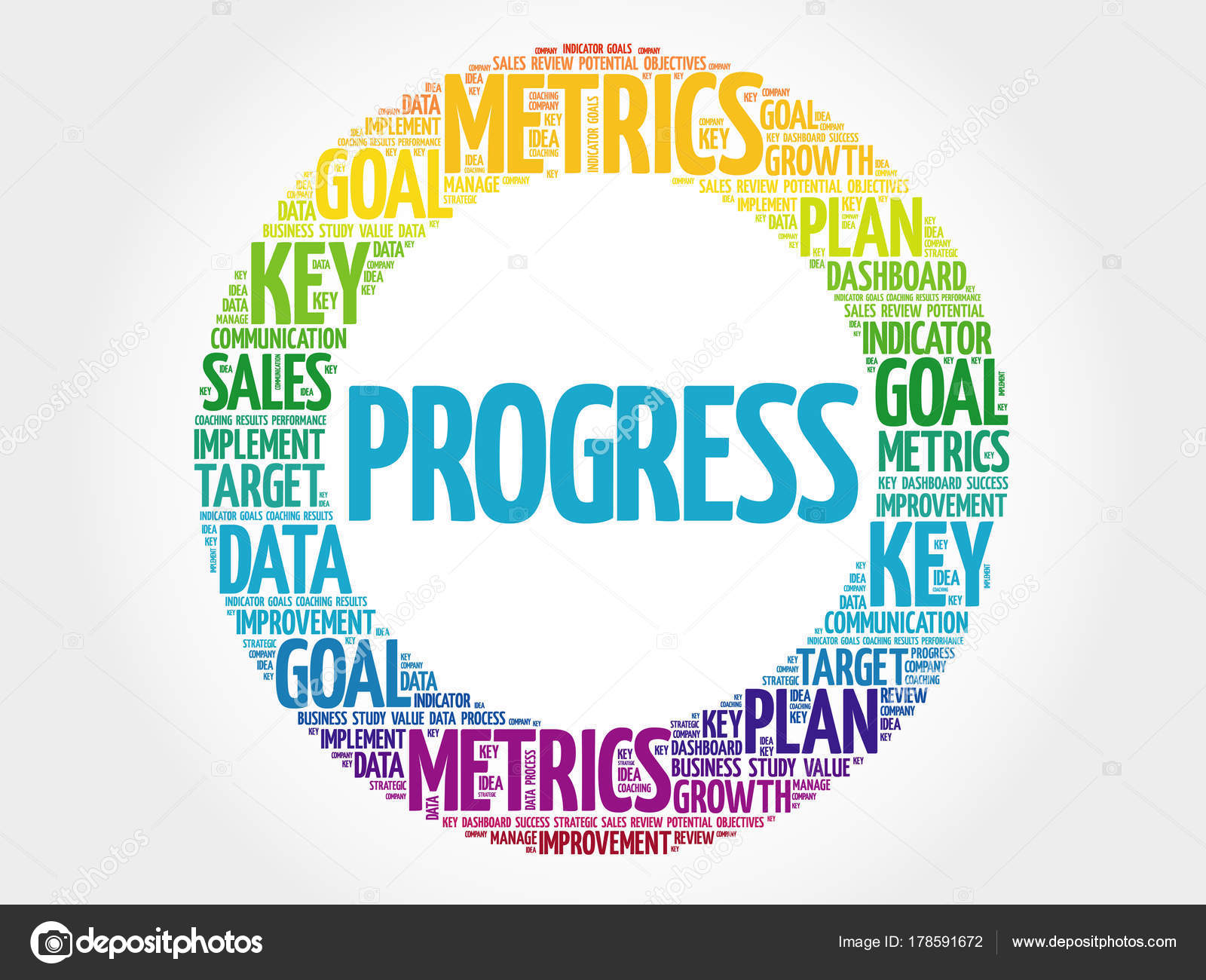 Progress circle word cloud Stock Vector by ©dizanna 178591672