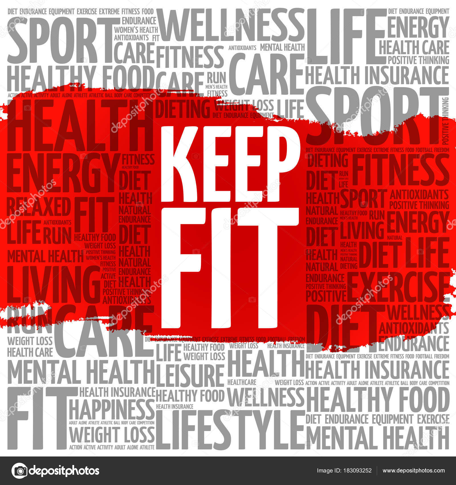 KEEP FIT word cloud Stock Vector by ©dizanna 183093252