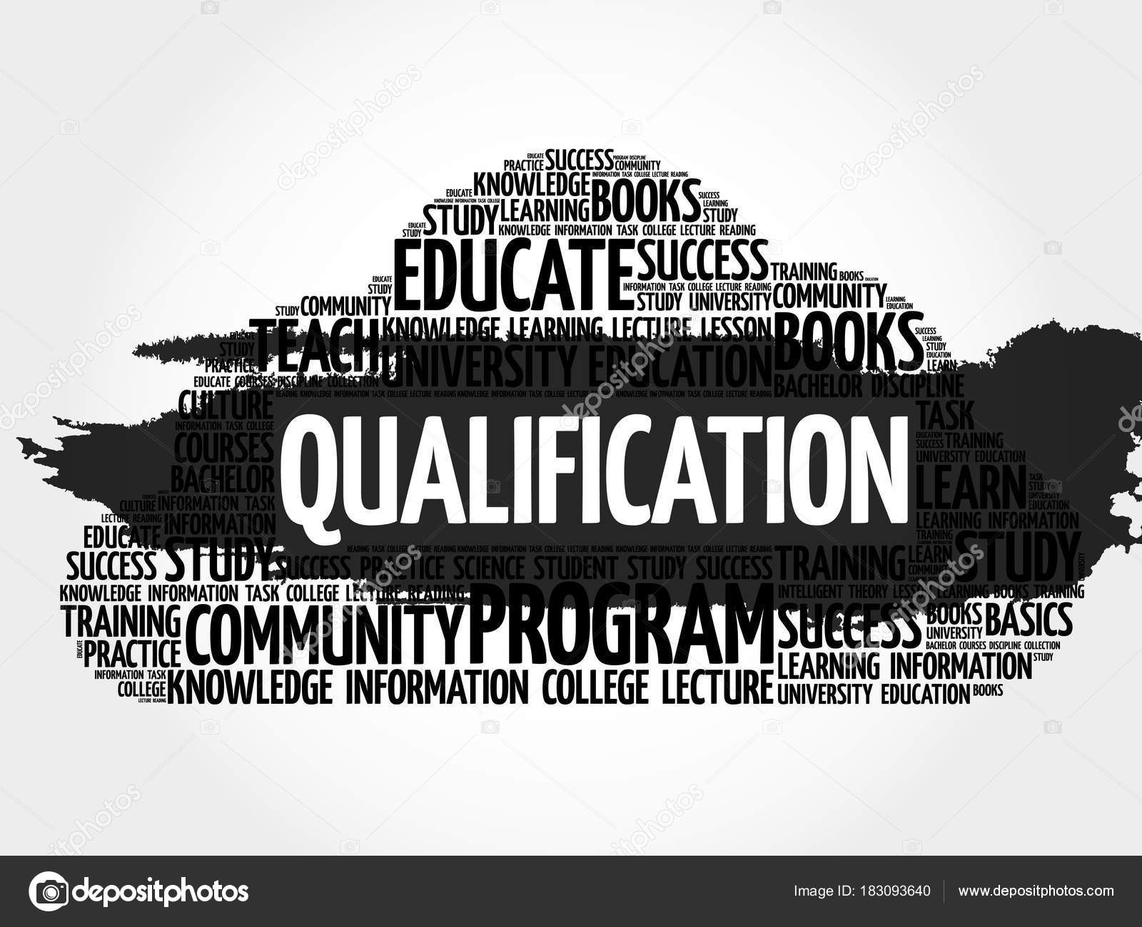Qualification word cloud Stock Vector by ©dizanna 183093640
