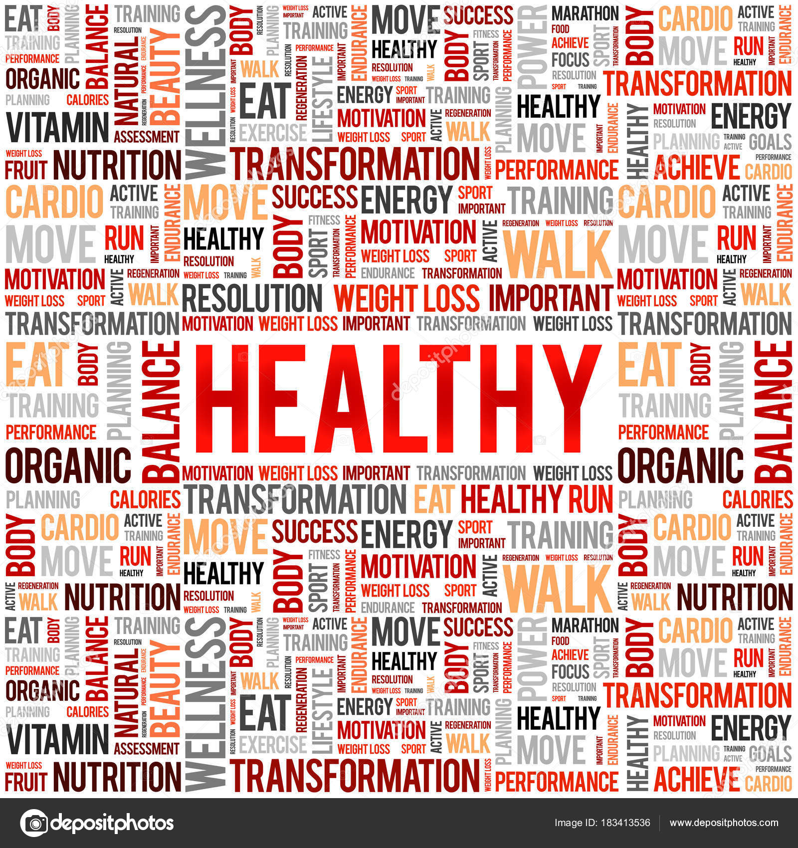 HEALTHY word cloud, fitness Stock Vector Image by ©dizanna #183413536