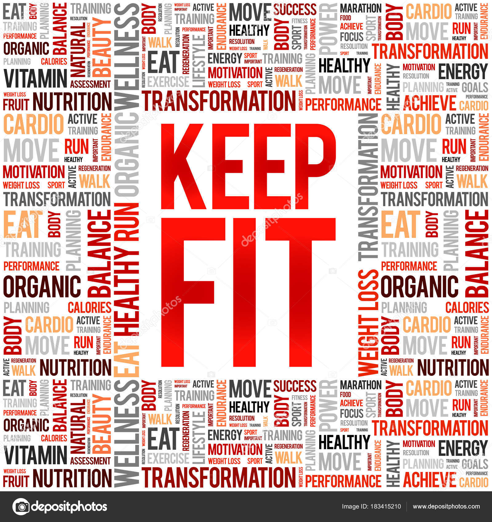 KEEP FIT word cloud Stock Vector by ©dizanna 183415210