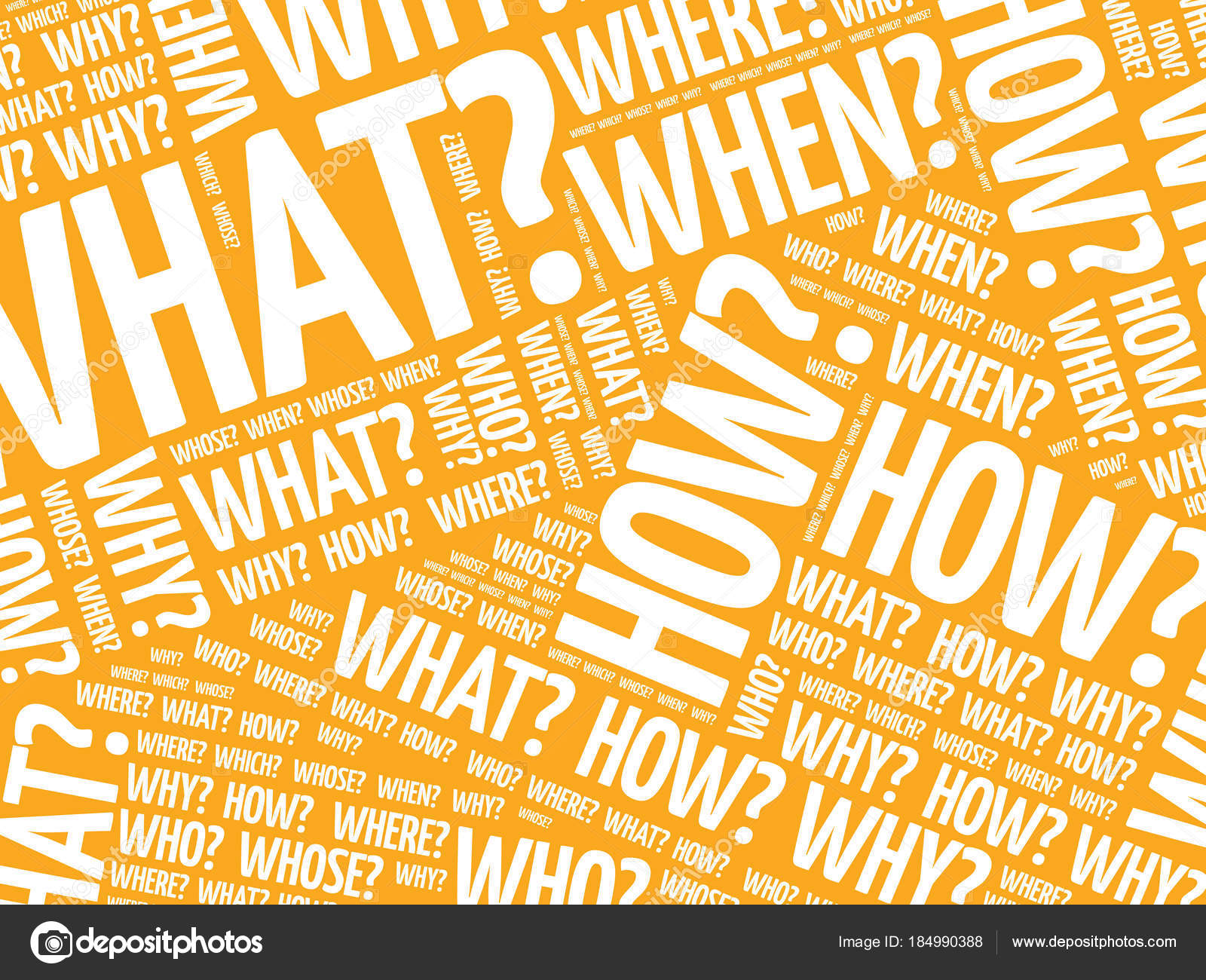 Whan, when, how, where questions Stock Vector by ©dizanna 184990388