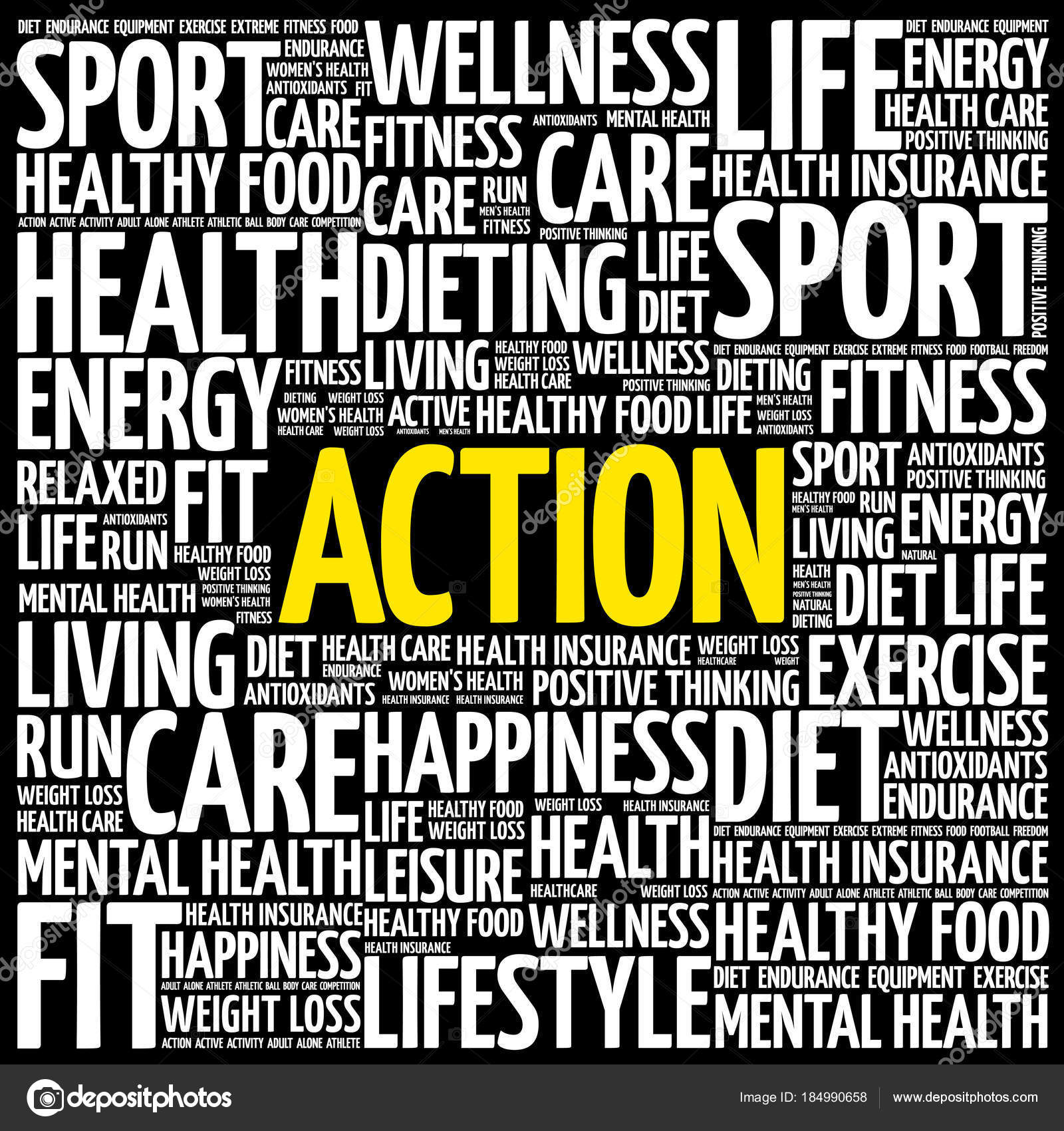 ACTION word cloud Stock Vector Image by ©dizanna #184990658