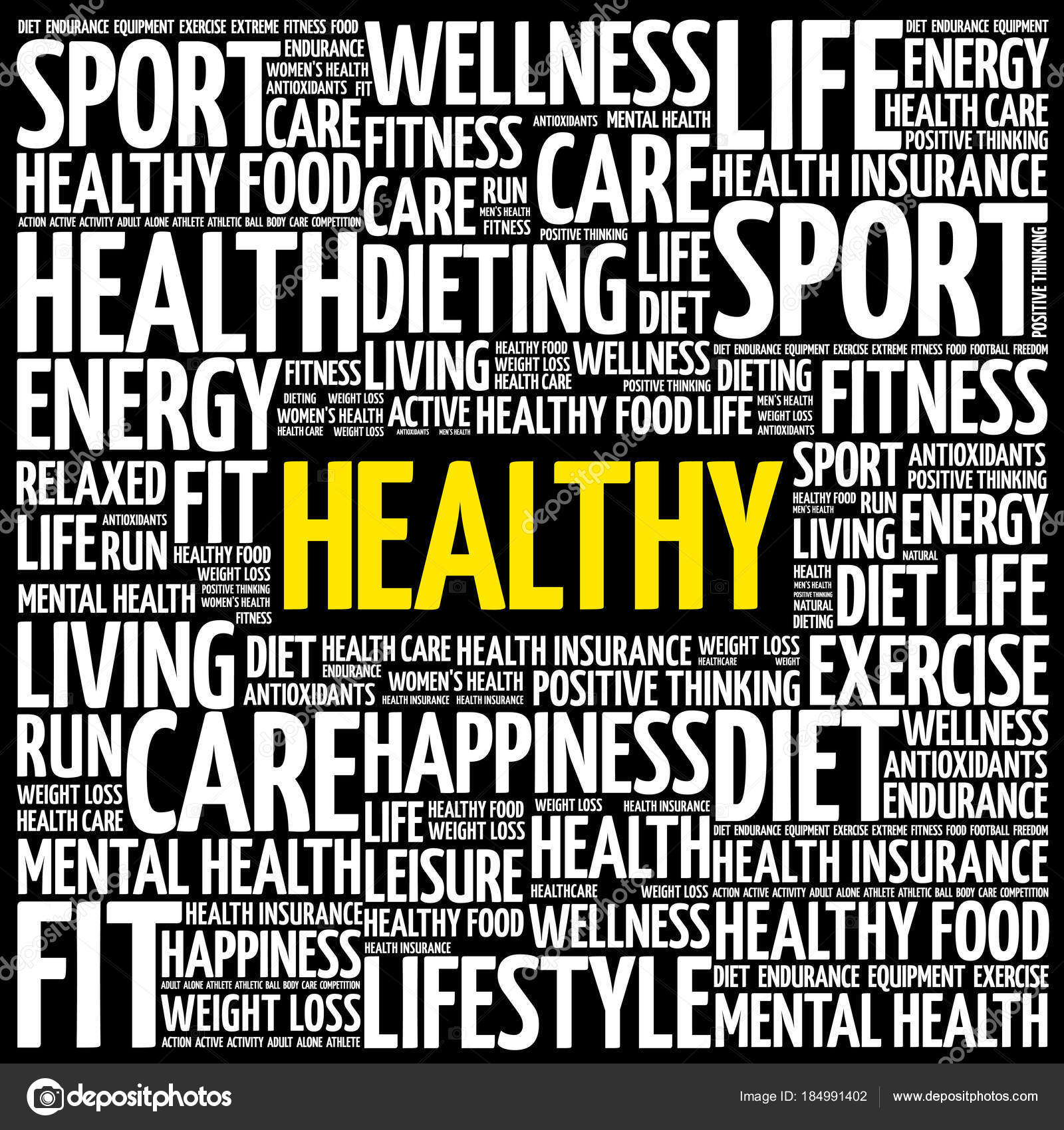 HEALTHY word cloud collage Stock Vector Image by ©dizanna #184991402