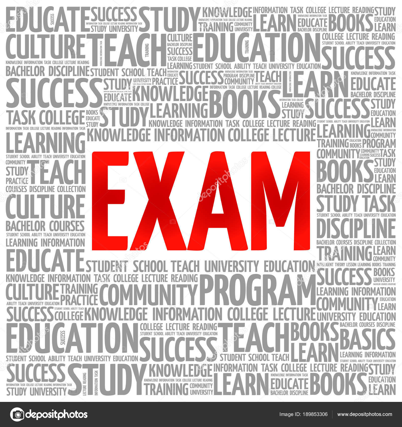 EXAM word cloud collage Stock Vector by ©dizanna 189853306