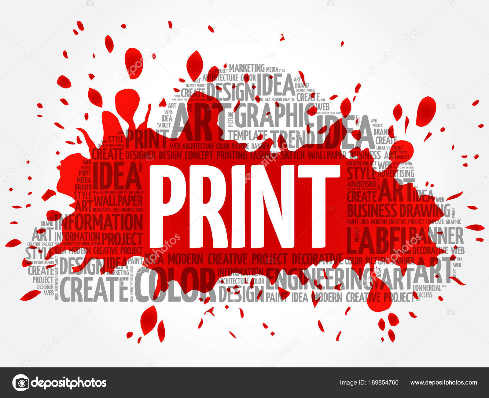 PRINT word cloud, creative concept Stock Vector by ©dizanna 189854760
