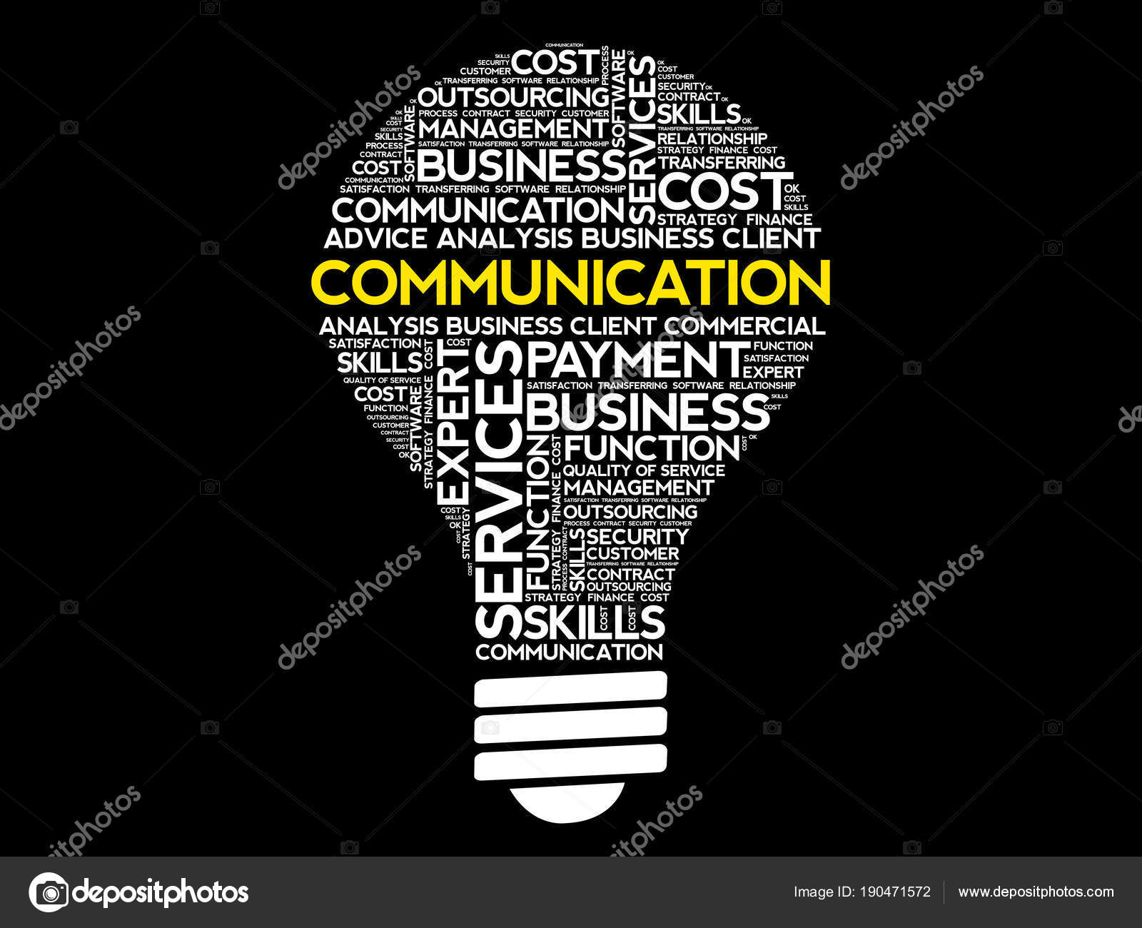 Communication bulb word cloud Stock Vector by ©dizanna 190471572