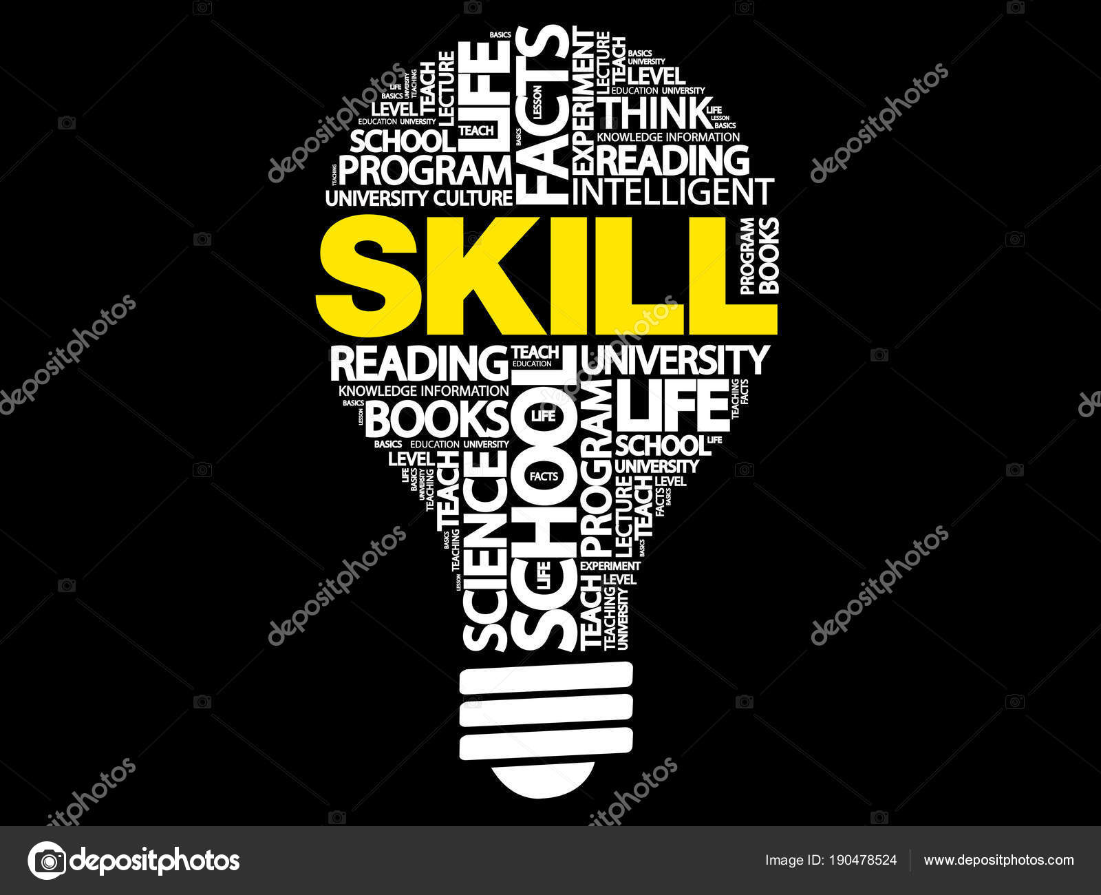 SKILL bulb word cloud collage Stock Vector by ©dizanna 190478524