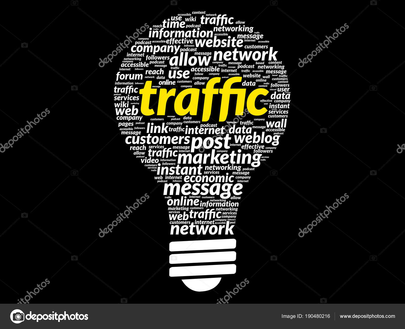 Traffic Bulbo Palabra Nube Collage Vector De Stock Por ©dizanna 190480216