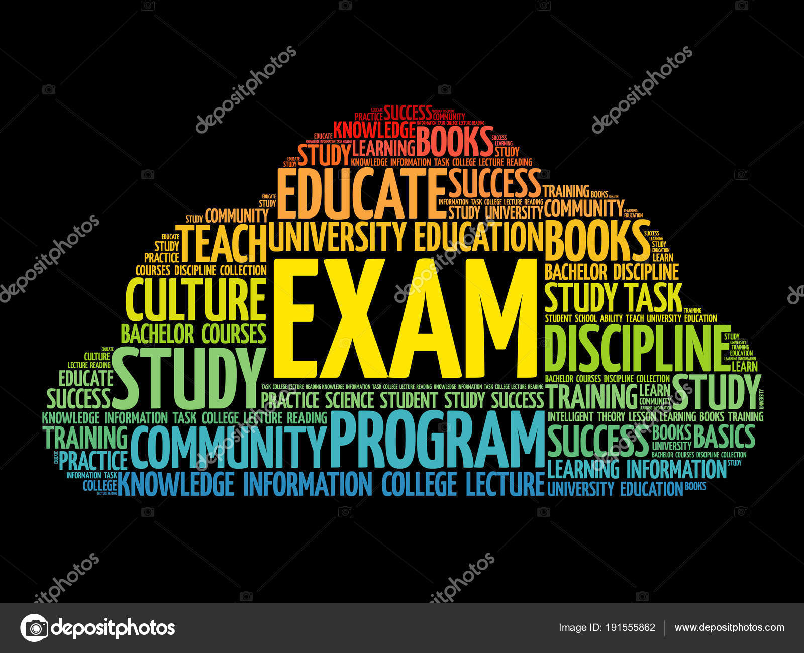 EXAM word cloud collage Stock Vector by ©dizanna 191555862