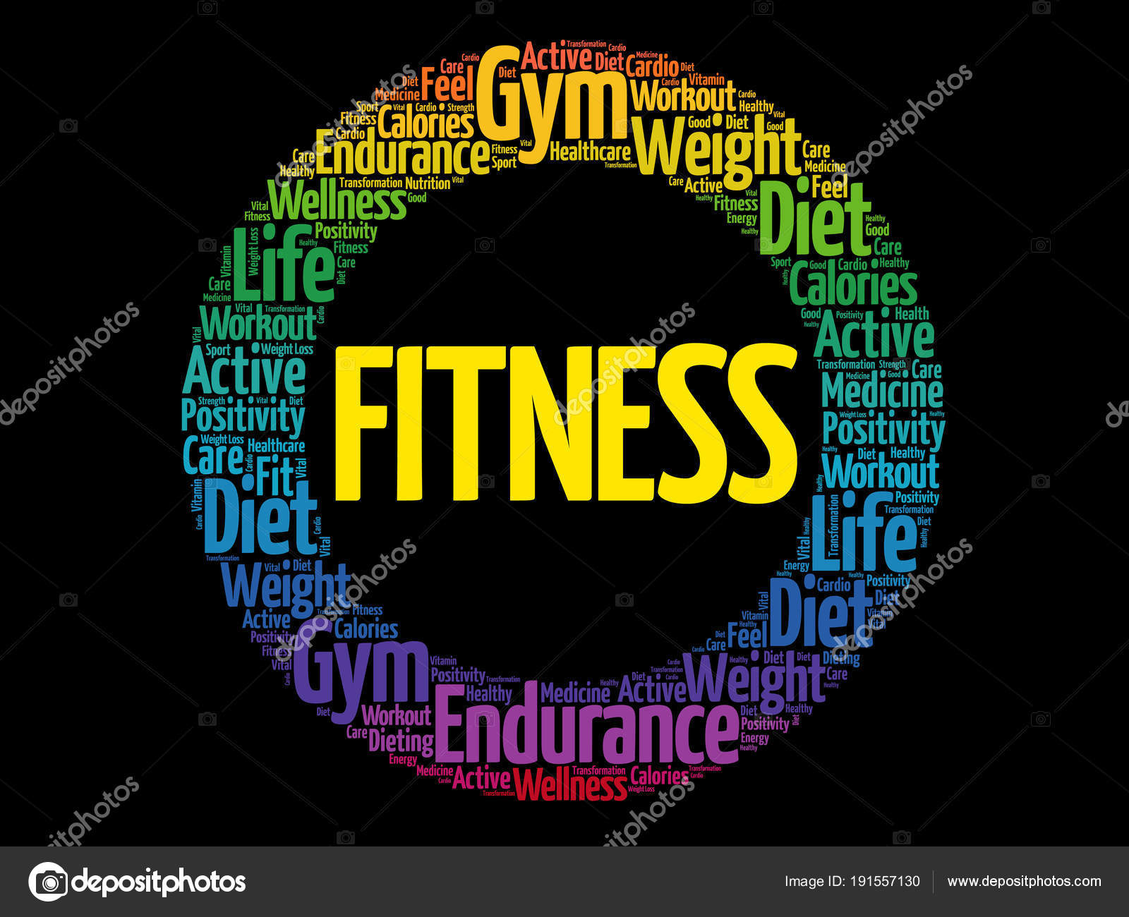 Fitness Circle Stamp Word Cloud Stock Vector Image By ©dizanna 191557130