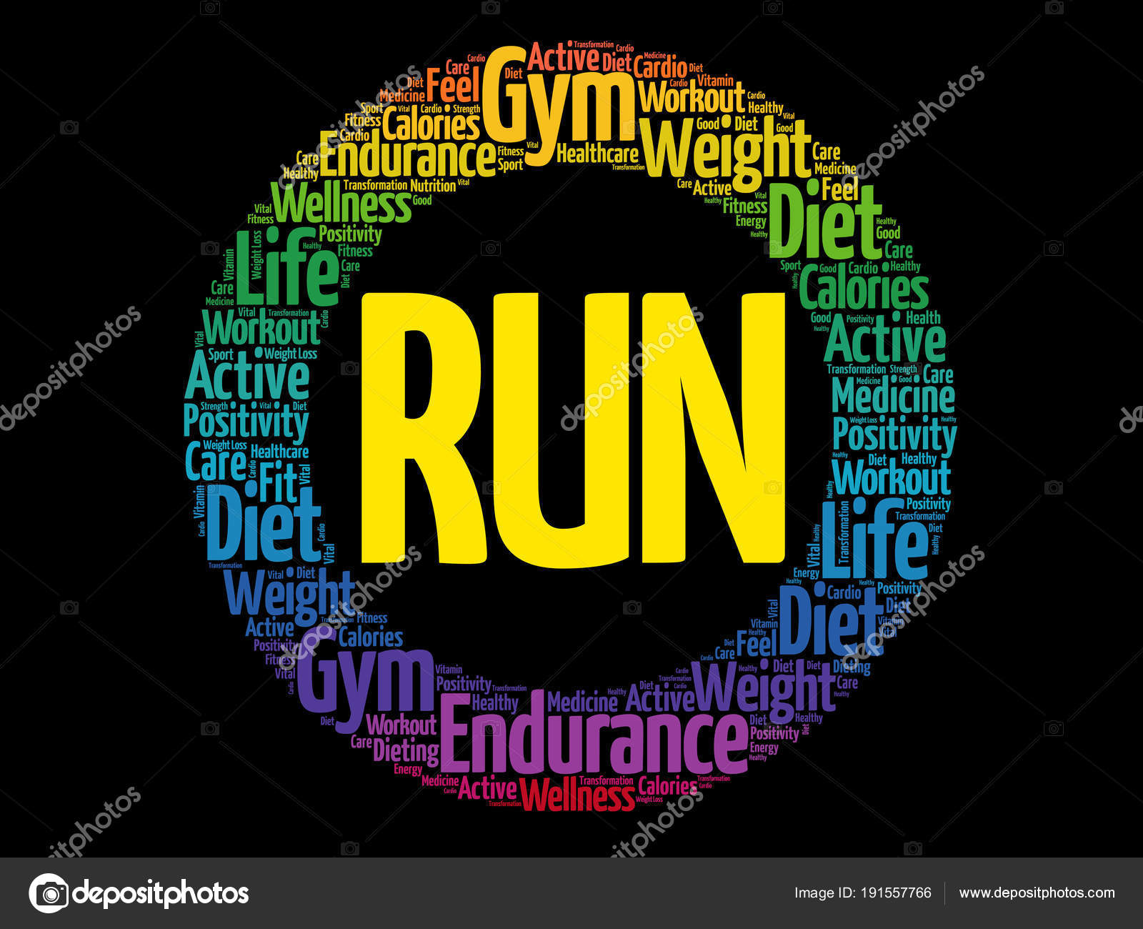 RUN word cloud collage Stock Vector Image by ©dizanna #191557766