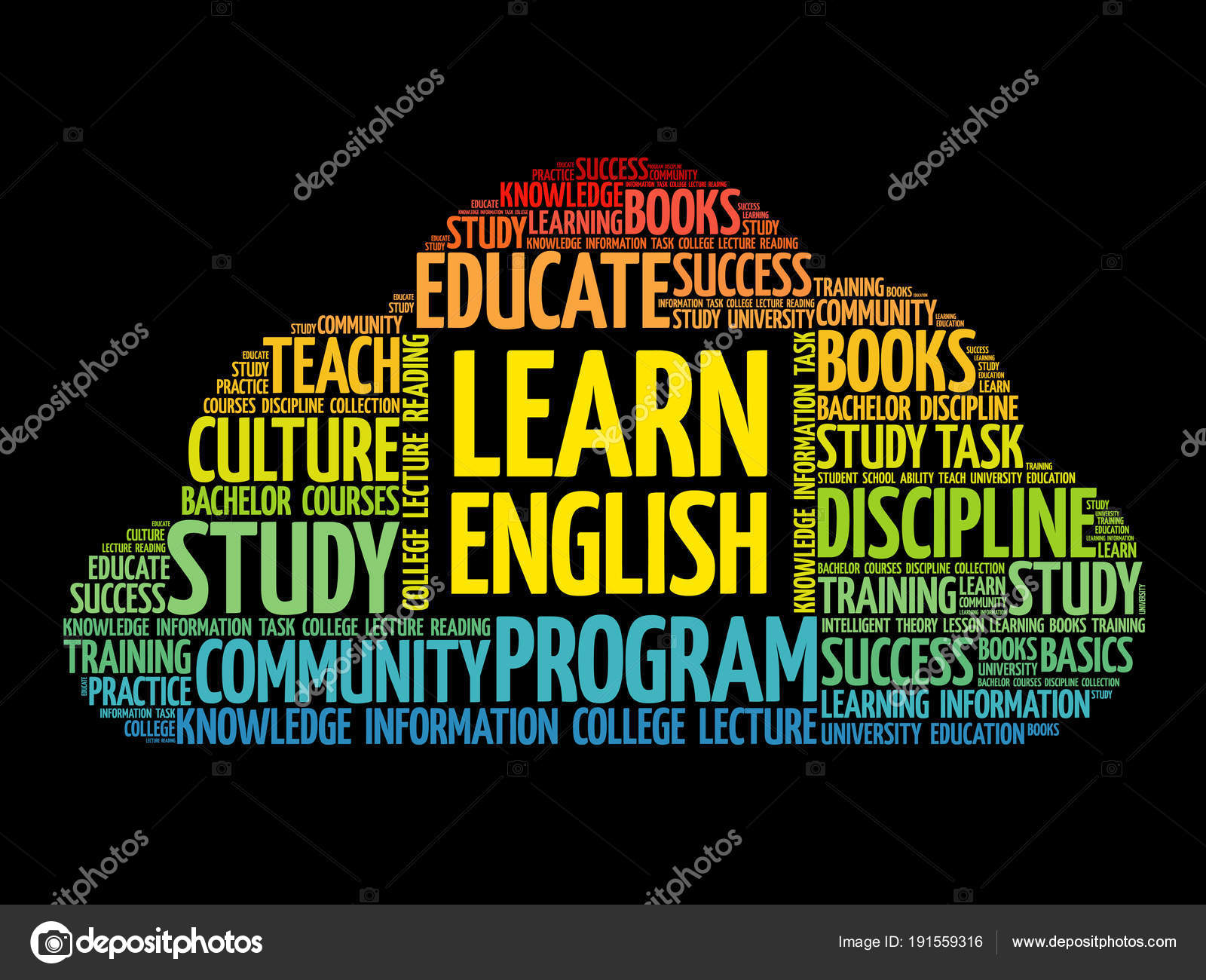 Learn English word cloud collage Stock Vector by ©dizanna 191559316