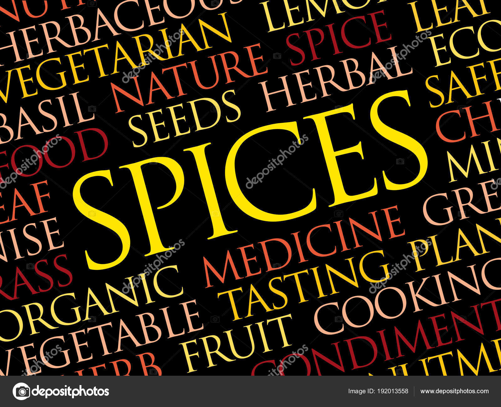 Especias Palabra Nube Collage Vector De Stock Por ©dizanna 192013558
