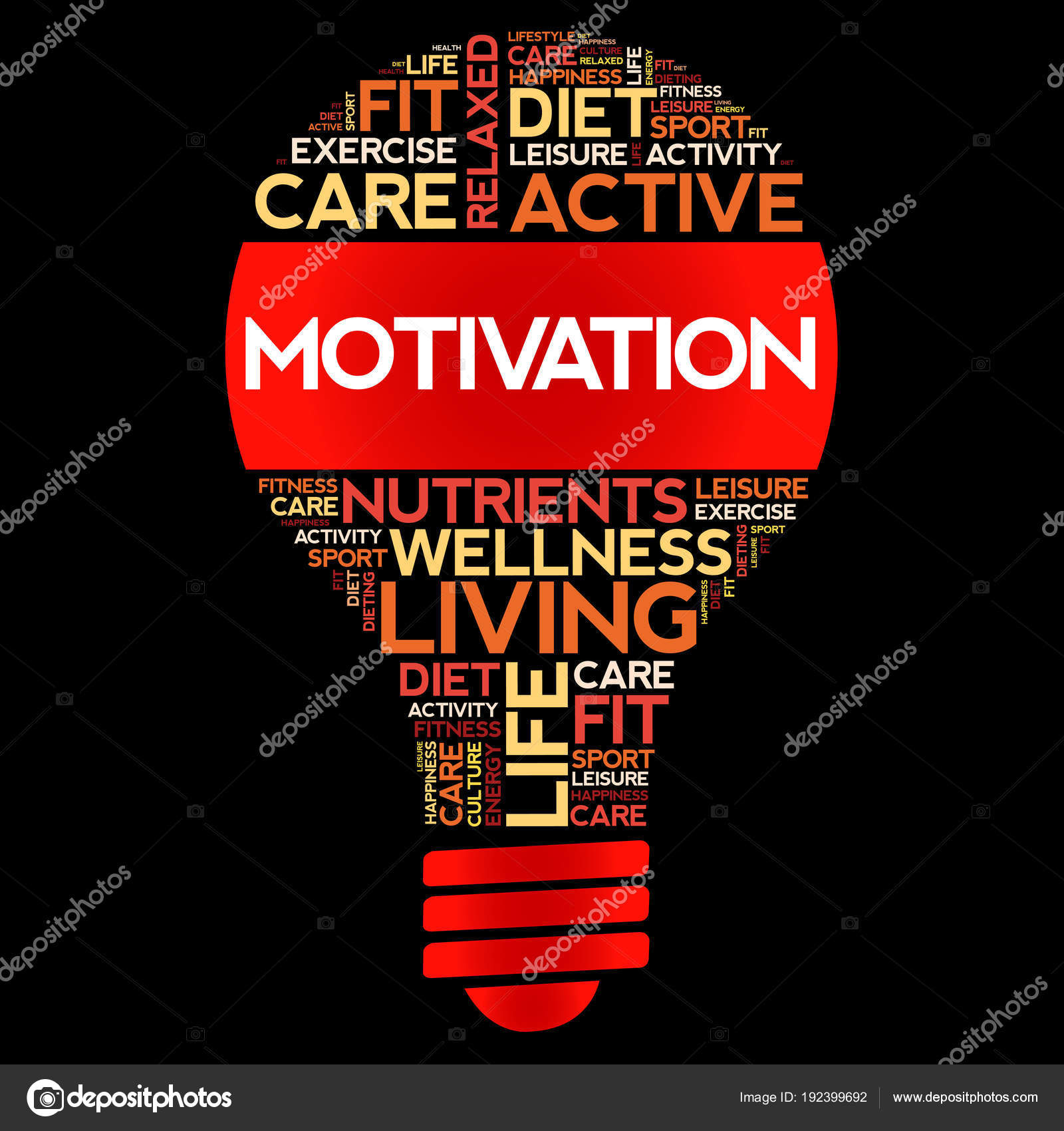 MOTIVATION bulb word cloud Stock Vector by ©dizanna 192399692