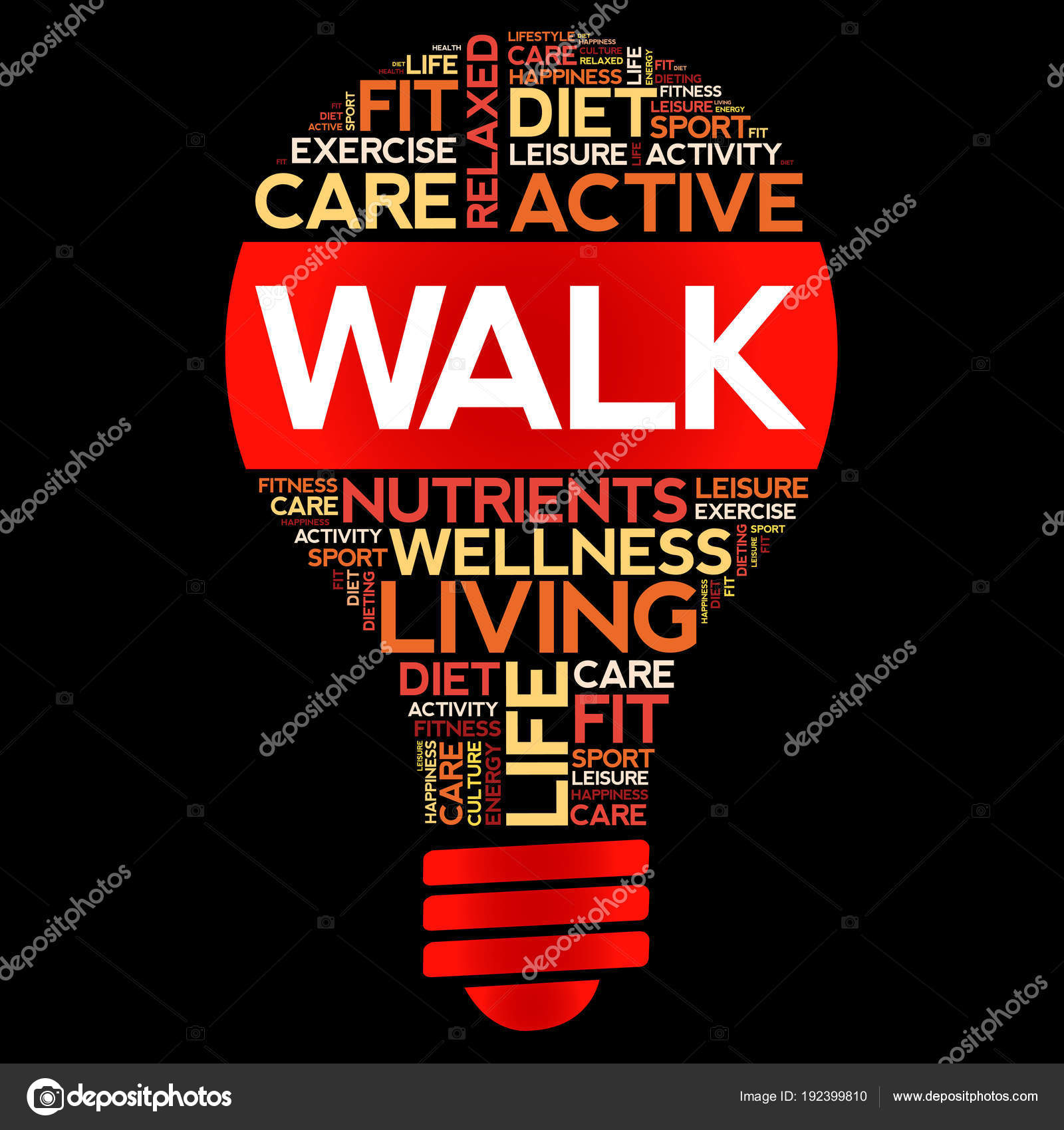 WALK bulb word cloud collage Stock Vector by ©dizanna 192399810