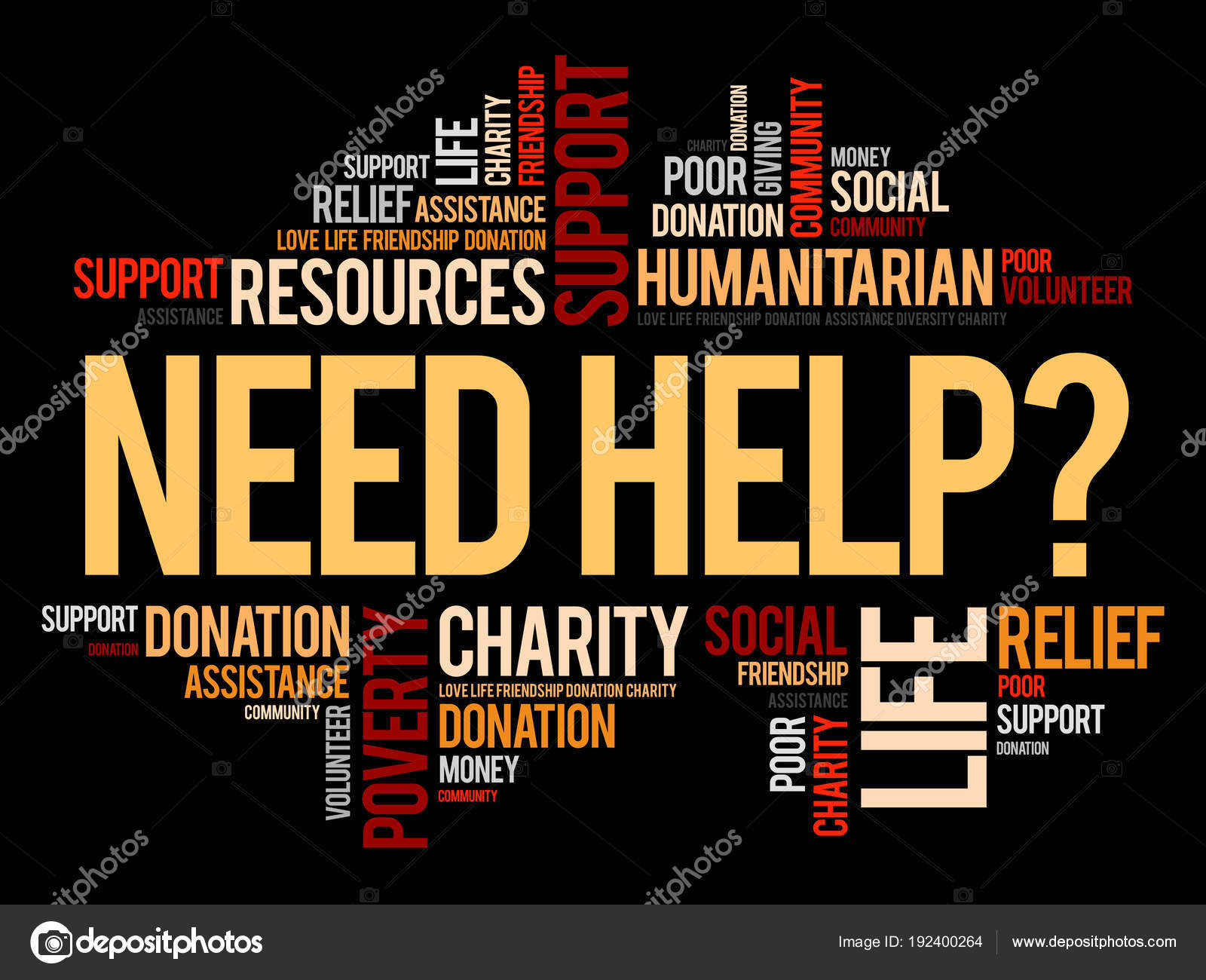 ¿Necesitas ayuda? palabra nube collage Vector de stock por ©dizanna ...