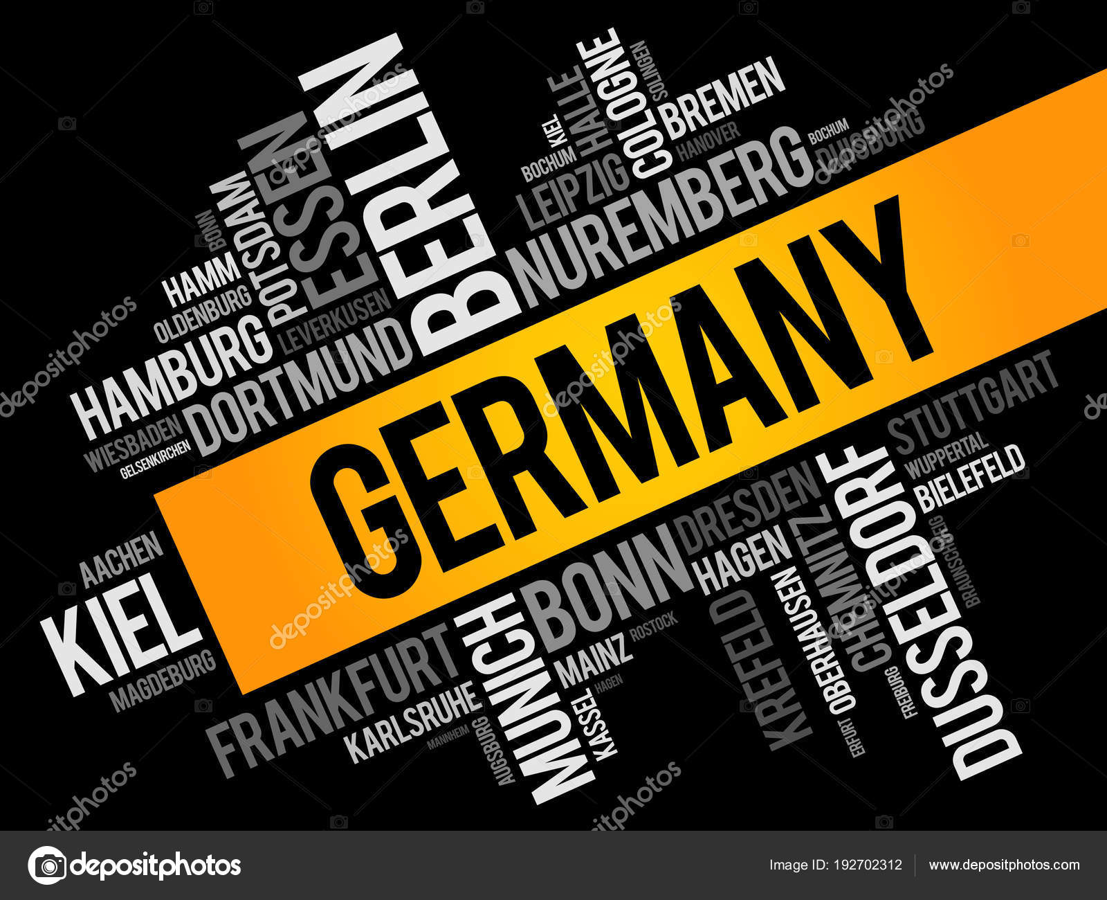List of cities in Germany, word cloud Stock Vector by ©dizanna 192702312