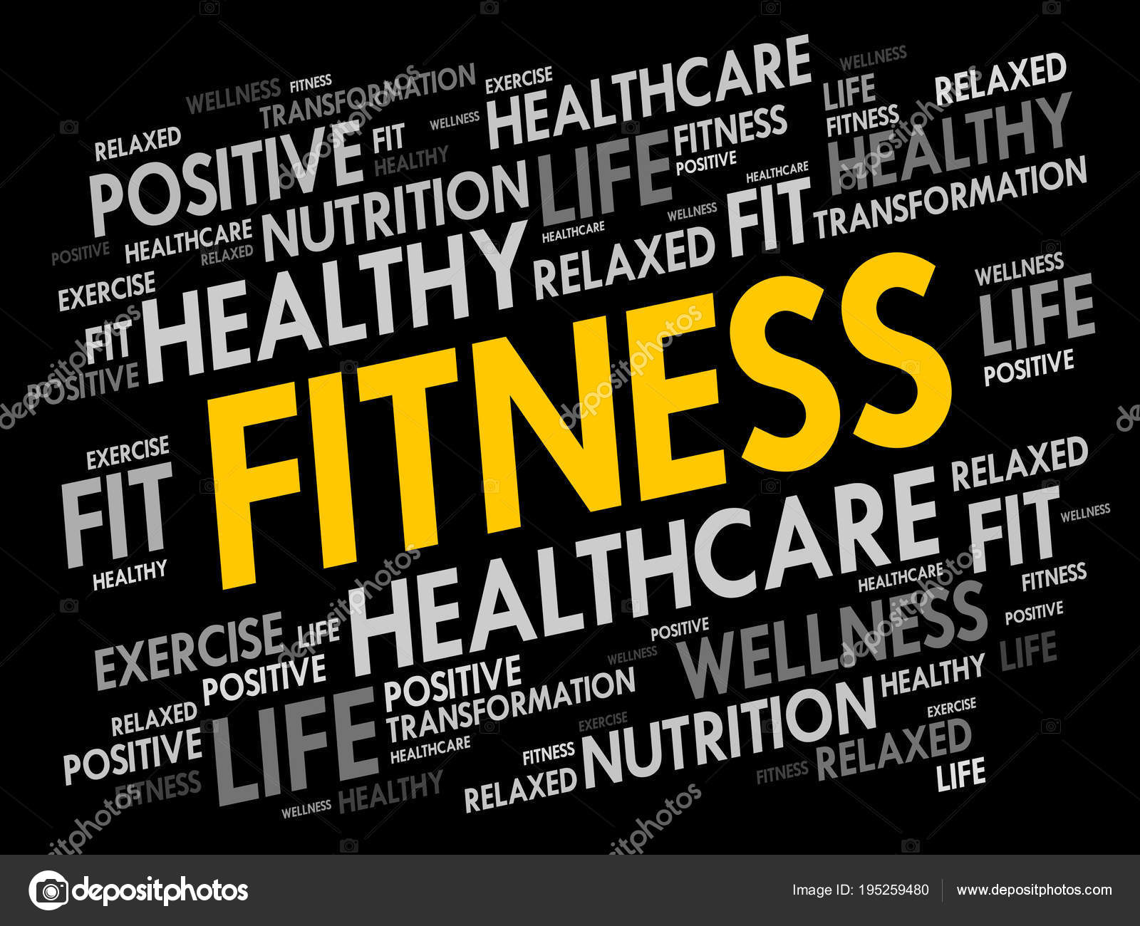 Fitness Word Cloud Collage Stock Vector By ©dizanna 195259480