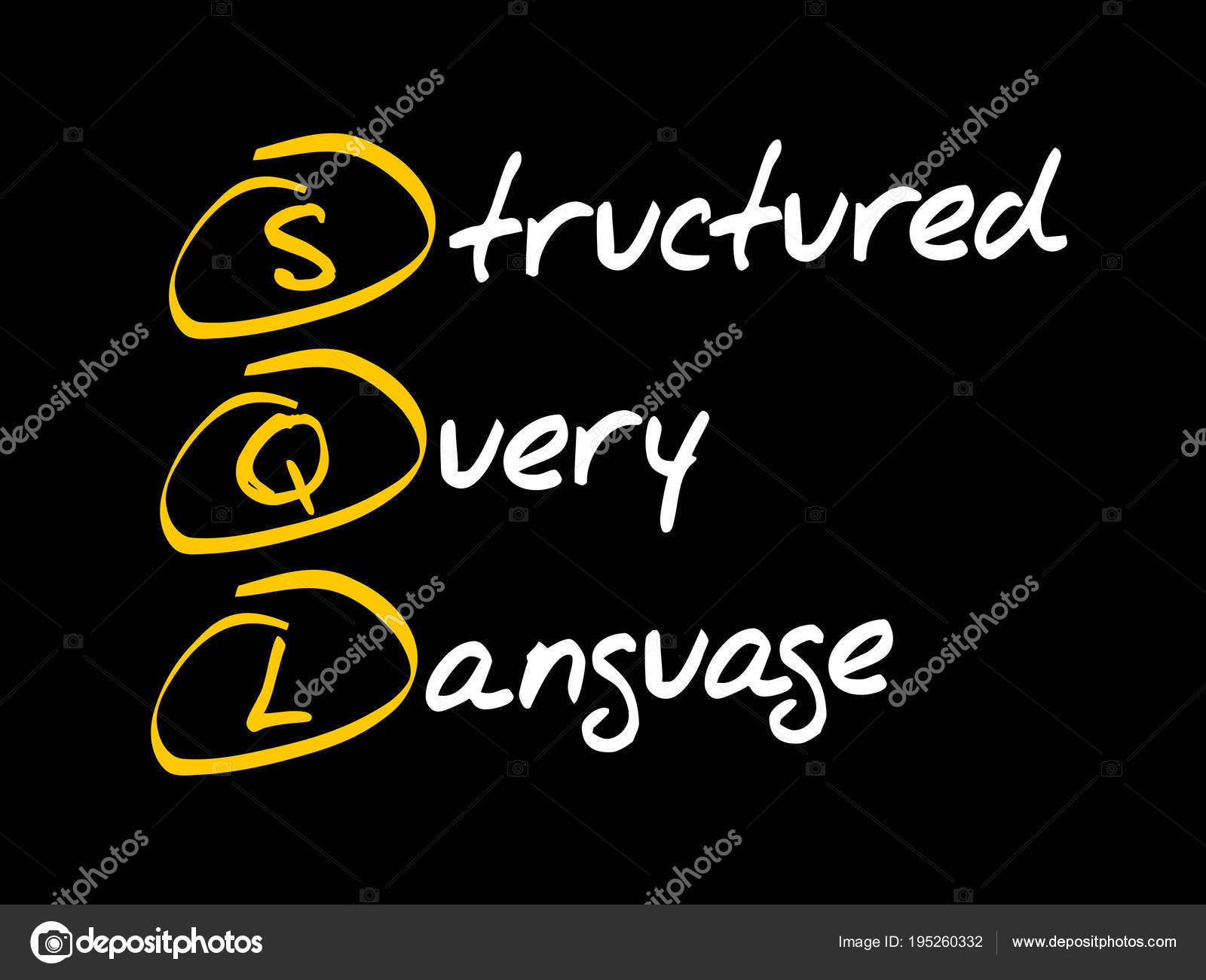 SQL - Structured Query Language Stock Vector Image by ©dizanna #195260332