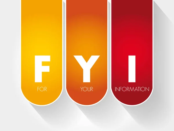 Fyi Your Information Acronym Marker Business Concept Background — Stock ...