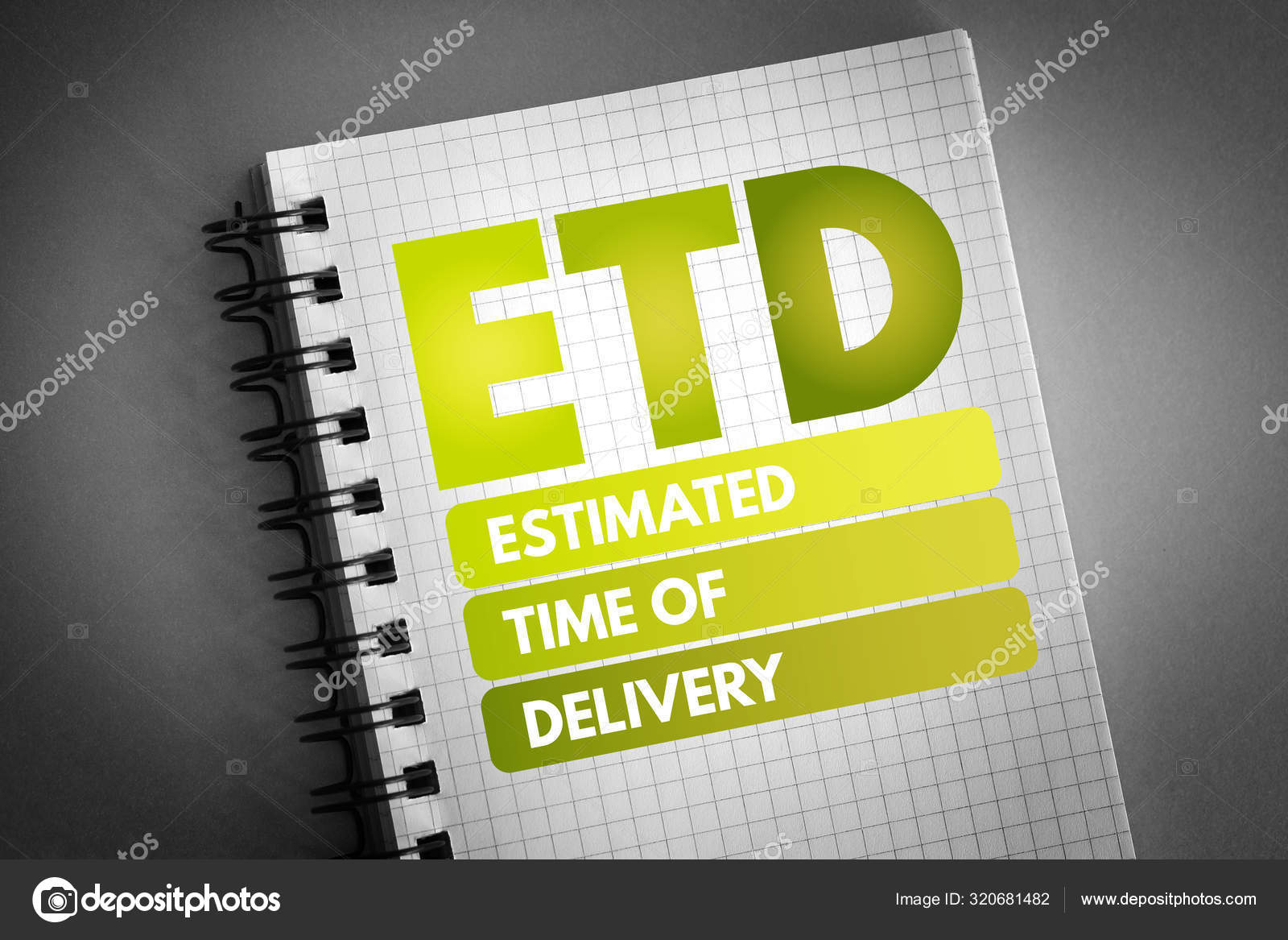 ETD - Estimated Time of Delivery acronym Stock Photo by ©dizanna 320681482
