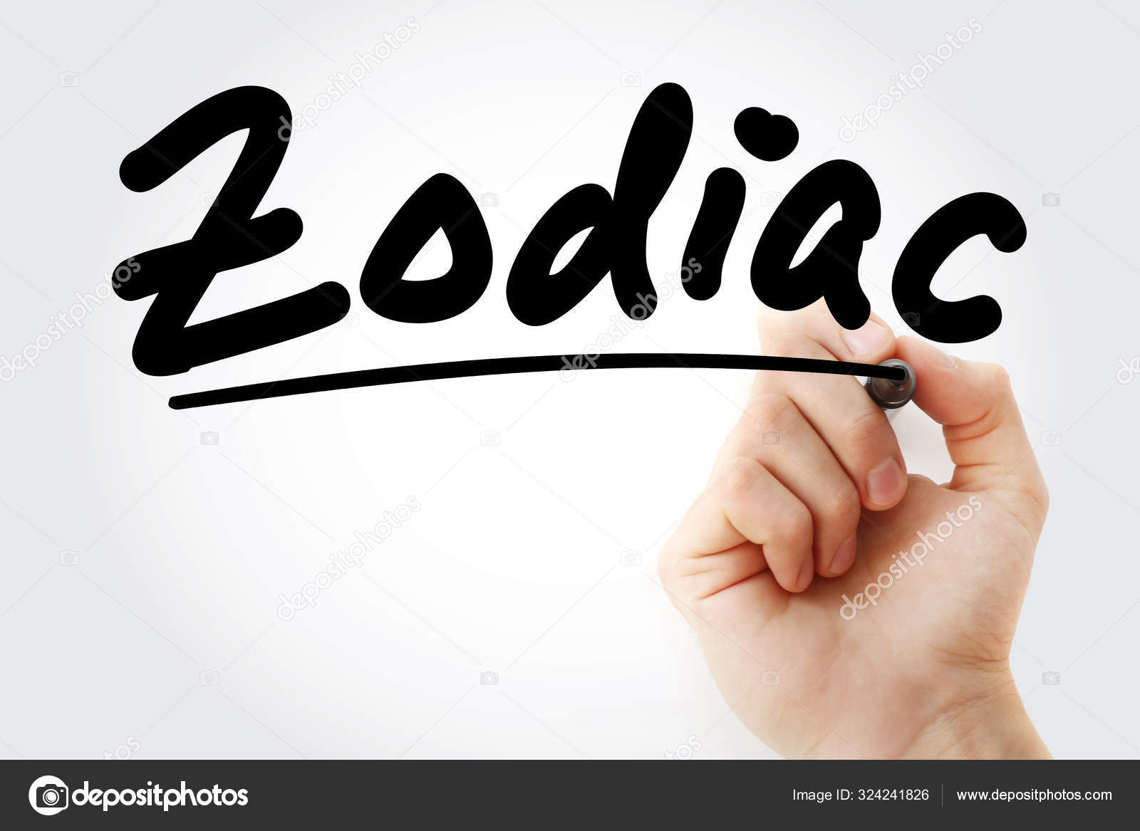 Hand writing Zodiac with marker — Stock Photo © dizanna #324241826