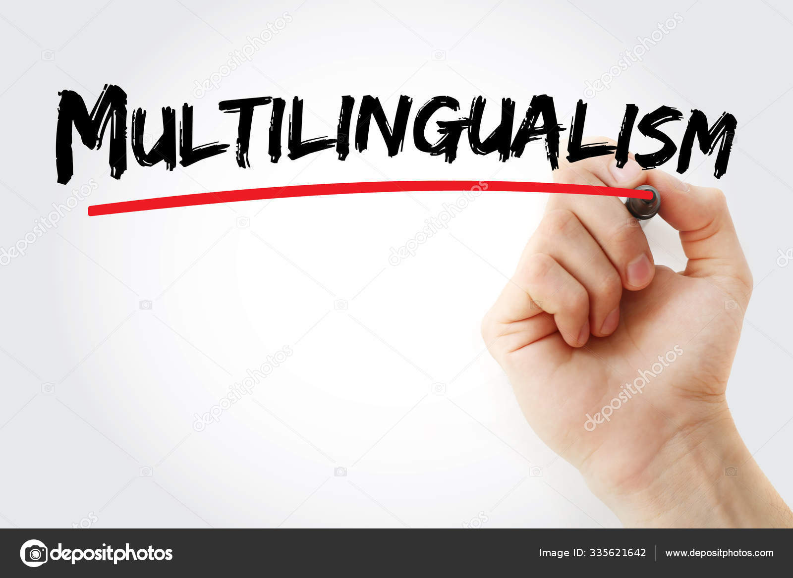 Multilingualism text with marker Stock Photo by ©dizanna 335621642