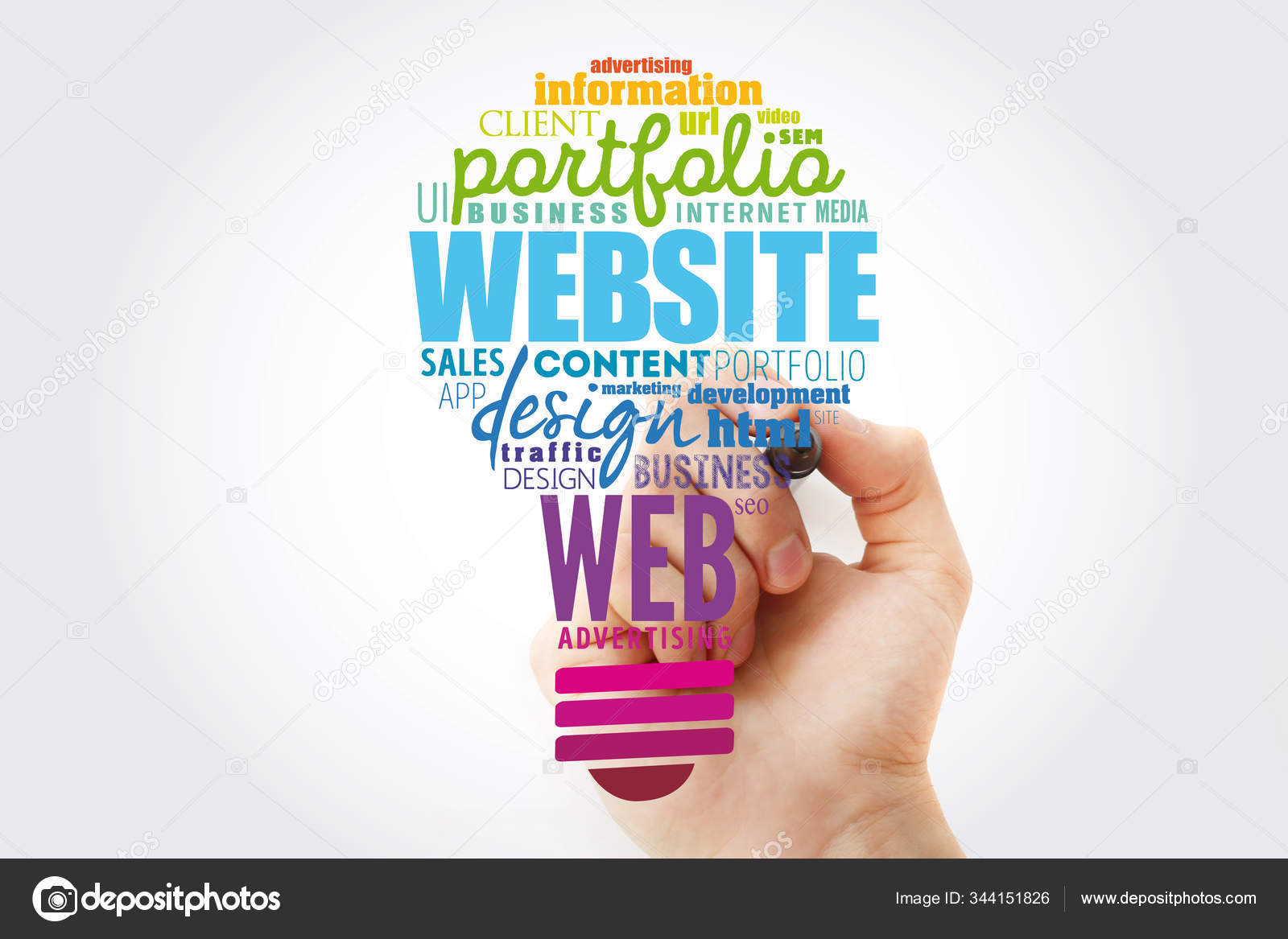 WEBSITE light bulb word cloud, business concept — Stock Photo © dizanna ...