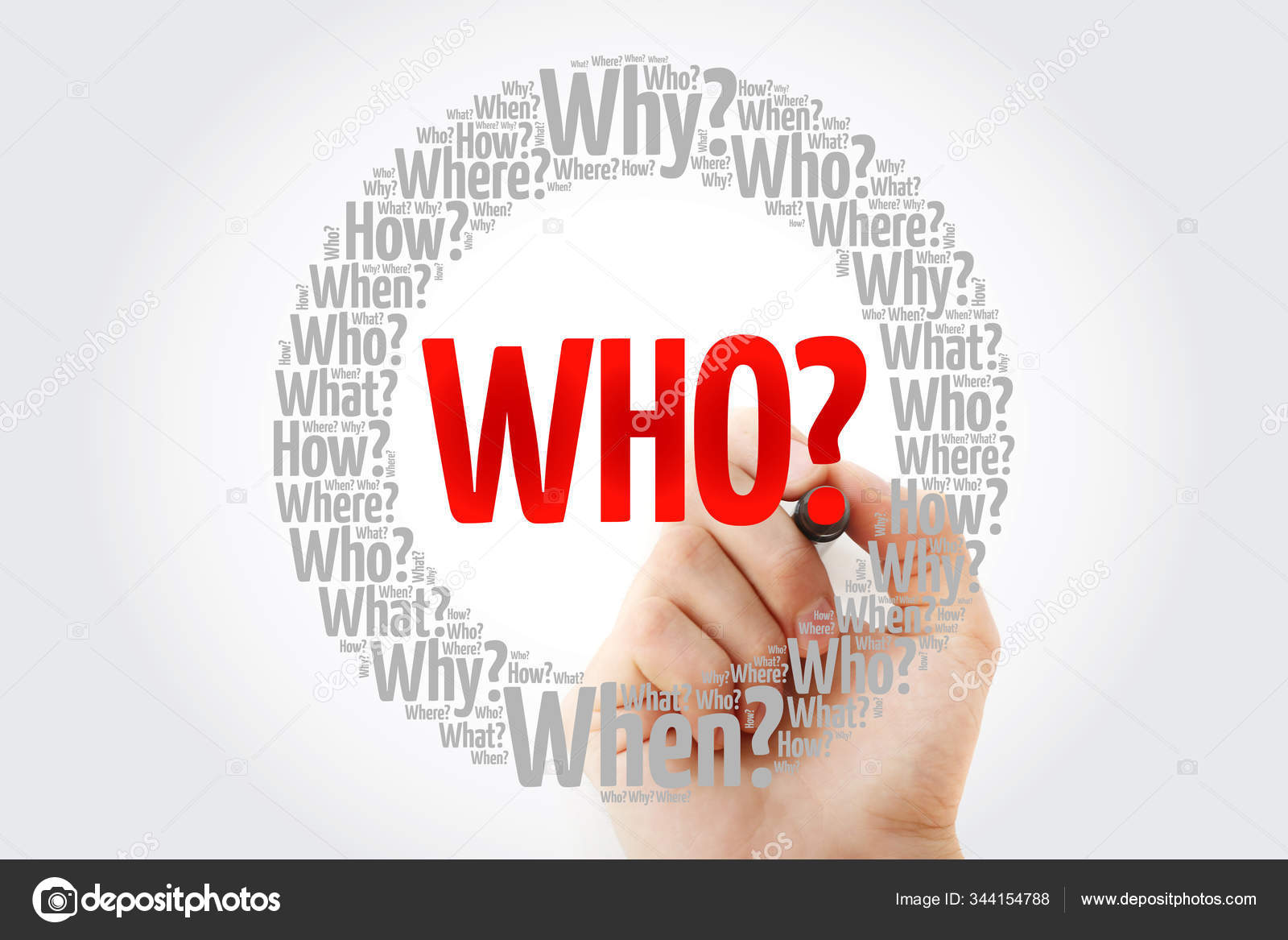WHO Question, word cloud background Stock Photo by ©dizanna 344154788