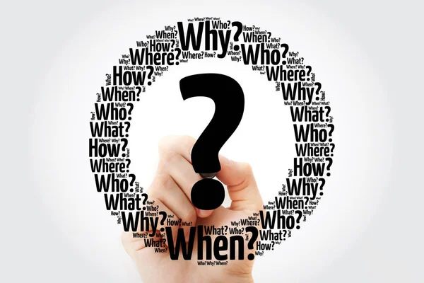 Question mark, word cloud with marker - Stock Image - Everypixel