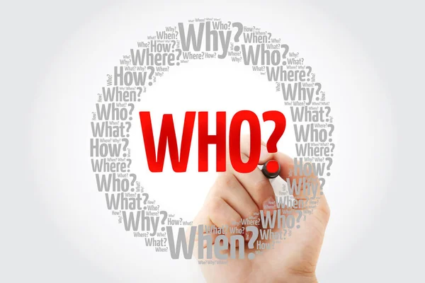 WHO Question, word cloud background - Stock Image - Everypixel