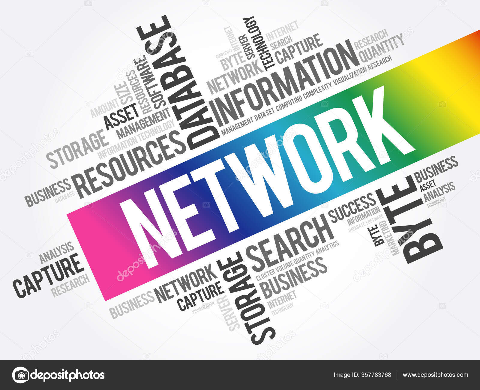 Network Word Cloud Technology Business Concept Background Stock Vector ...