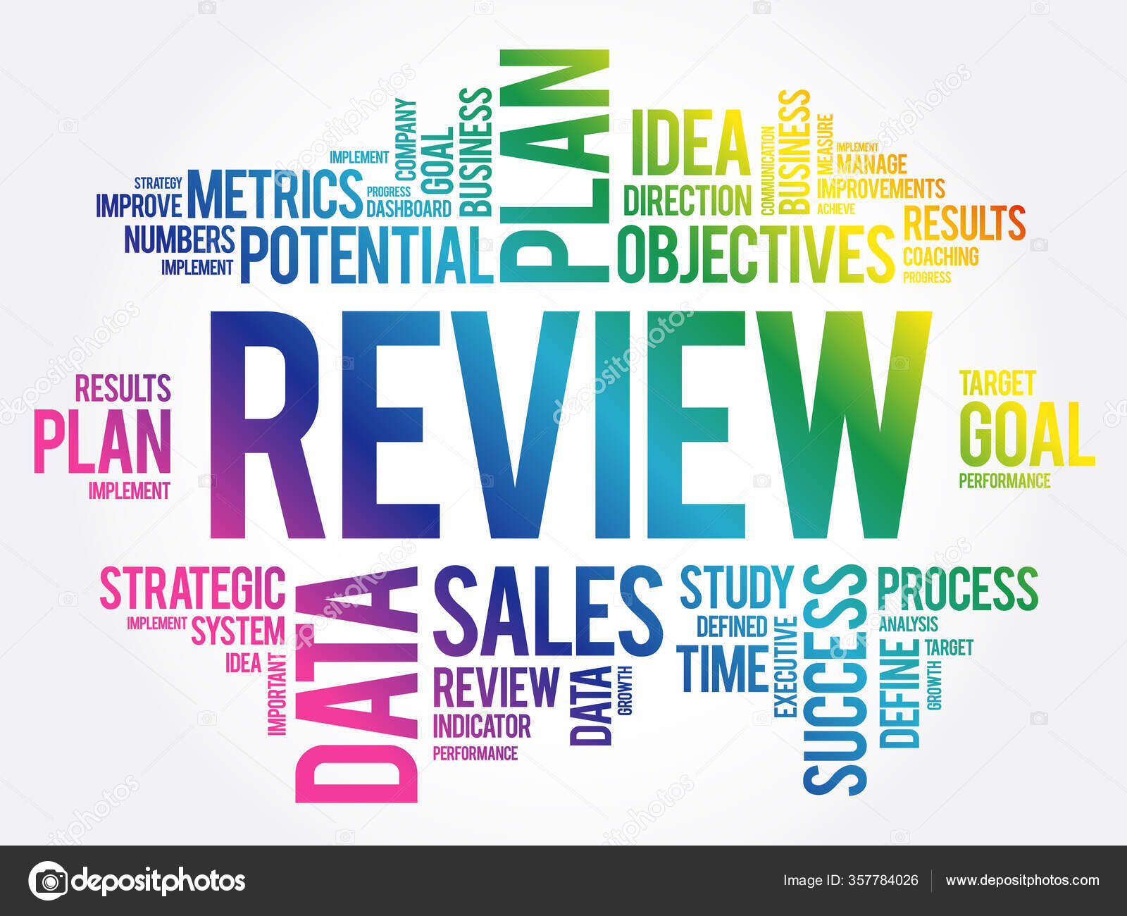 Review Word Cloud Collage Business Concept Background Stock Vector by ...