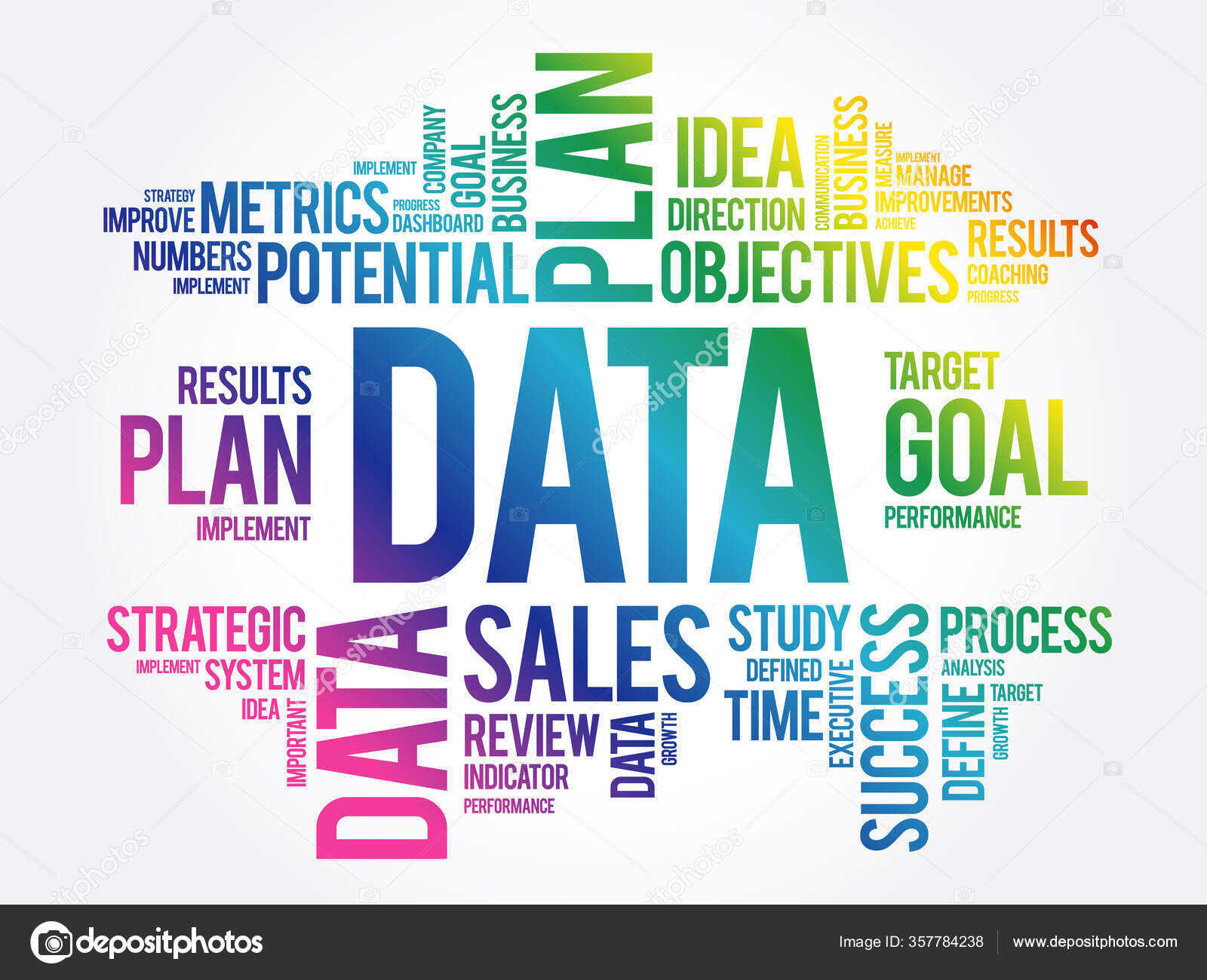 Data Word Cloud Collage Business Concept Background Stock Vector Image ...