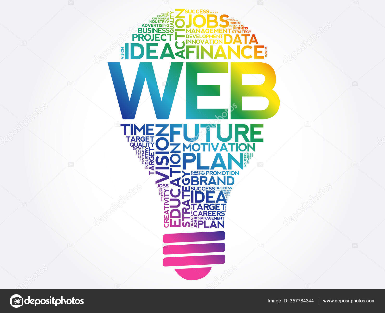 Web Bulb Word Cloud Collage Business Concept Background Stock Vector ...