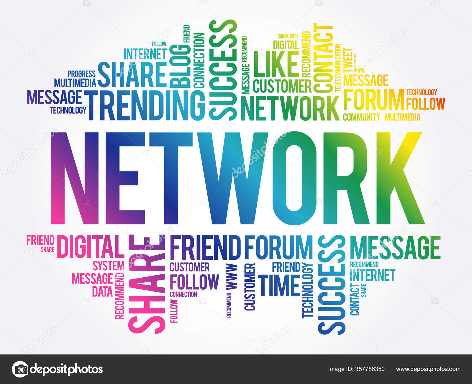 Network Word Cloud Collage Business Concept Background Stock Vector by ...
