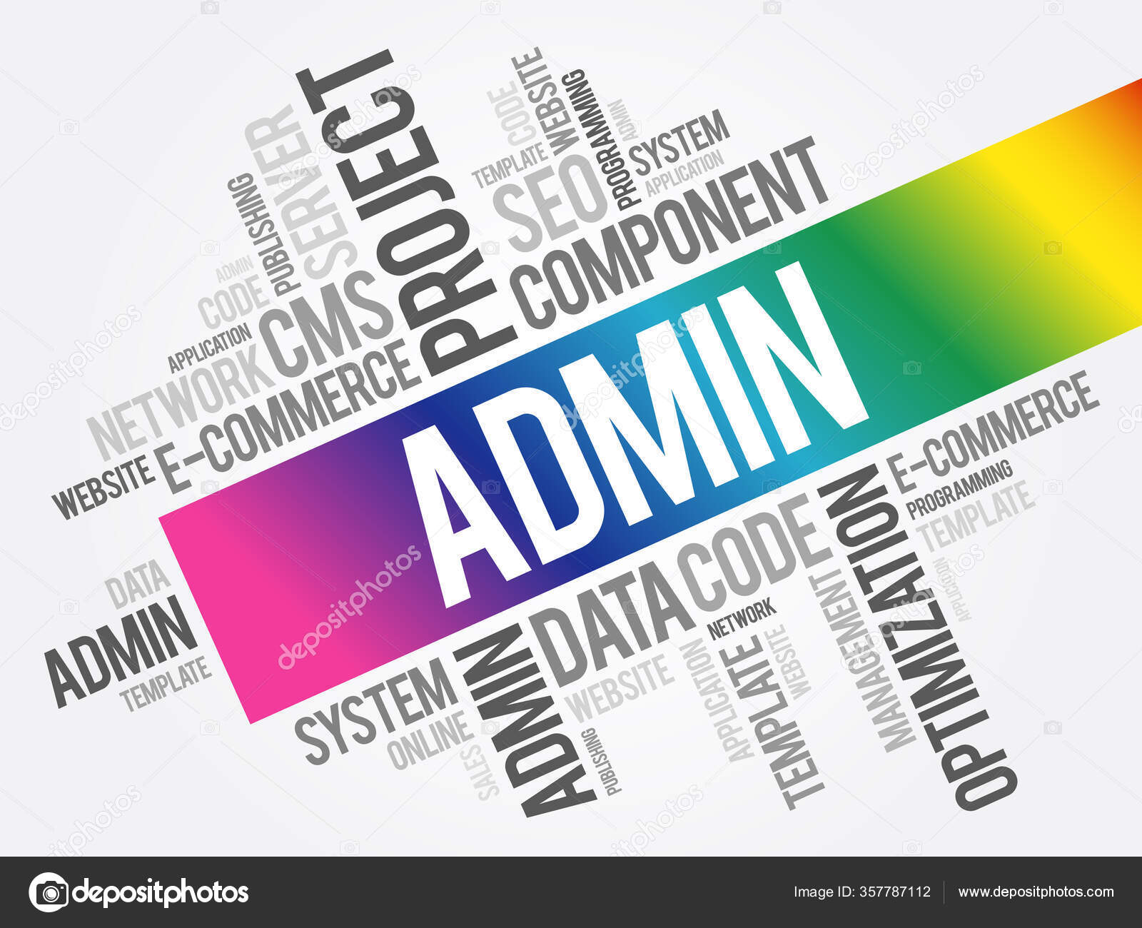 Admin Word Cloud Collage Business Concept Background Stock Vector Image ...