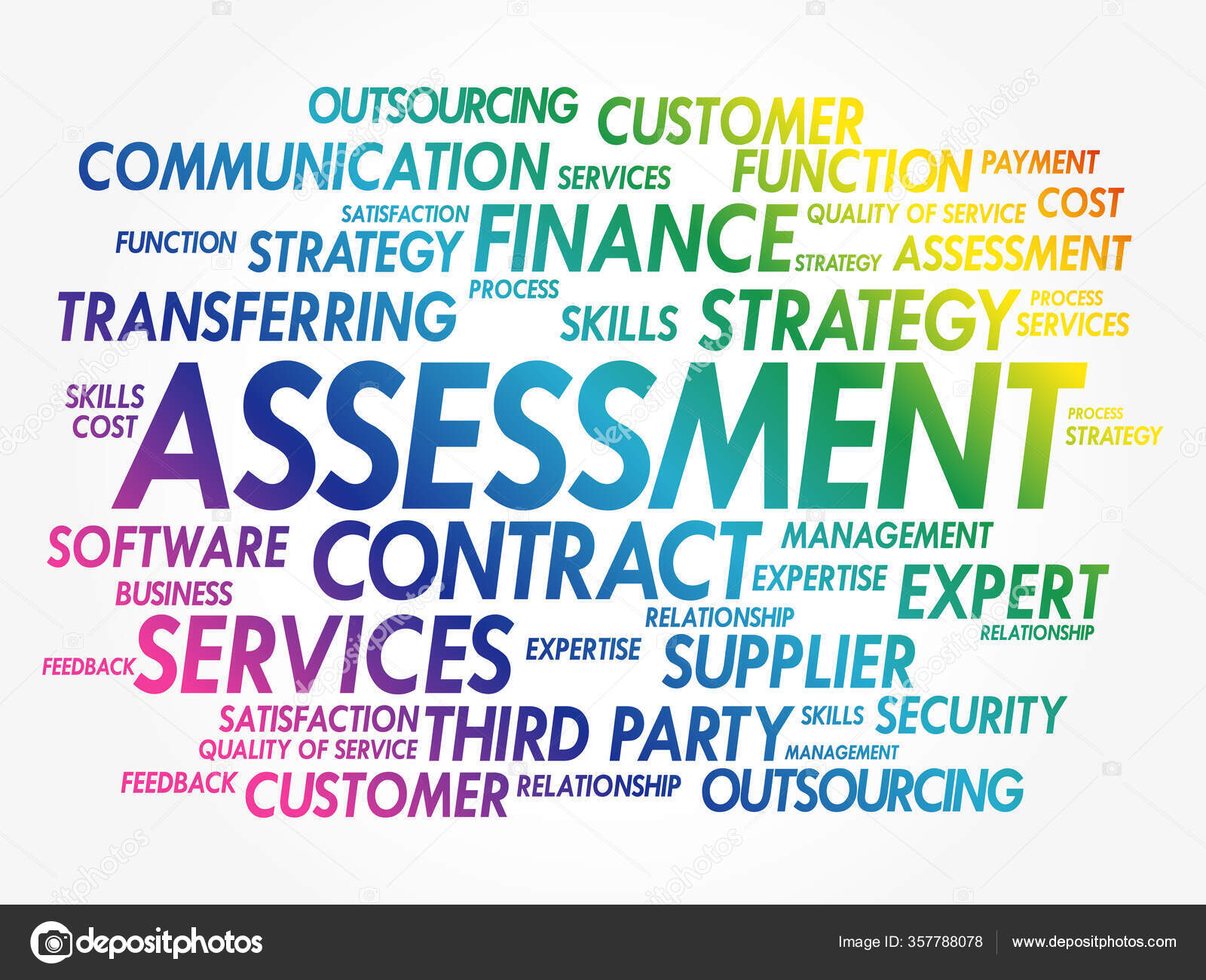 Assessment Word Cloud Collage Business Concept Background Stock Vector ...