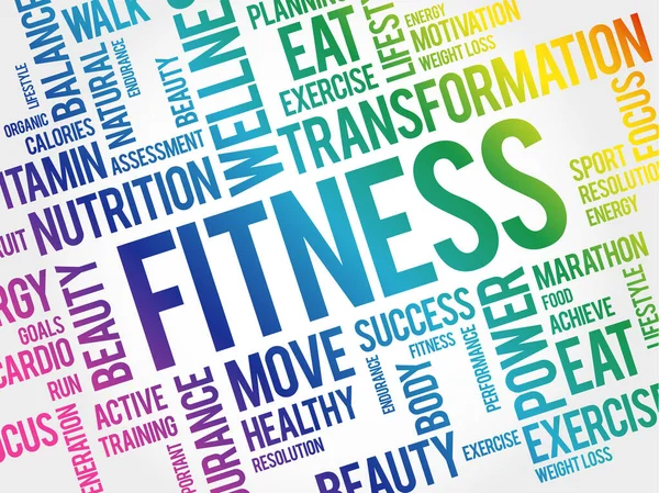 Exercise Word Cloud Fitness Sport Health Concept Stock Vector by ...