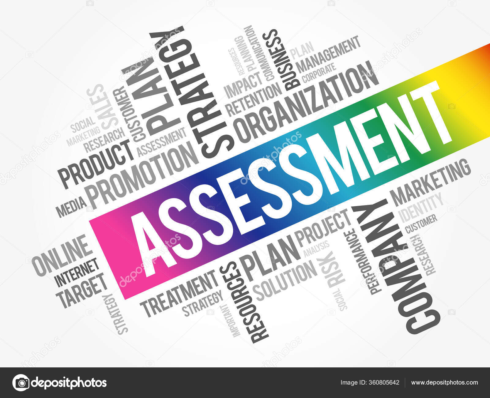 Assessment Word Cloud Collage Business Concept Background Stock Vector ...