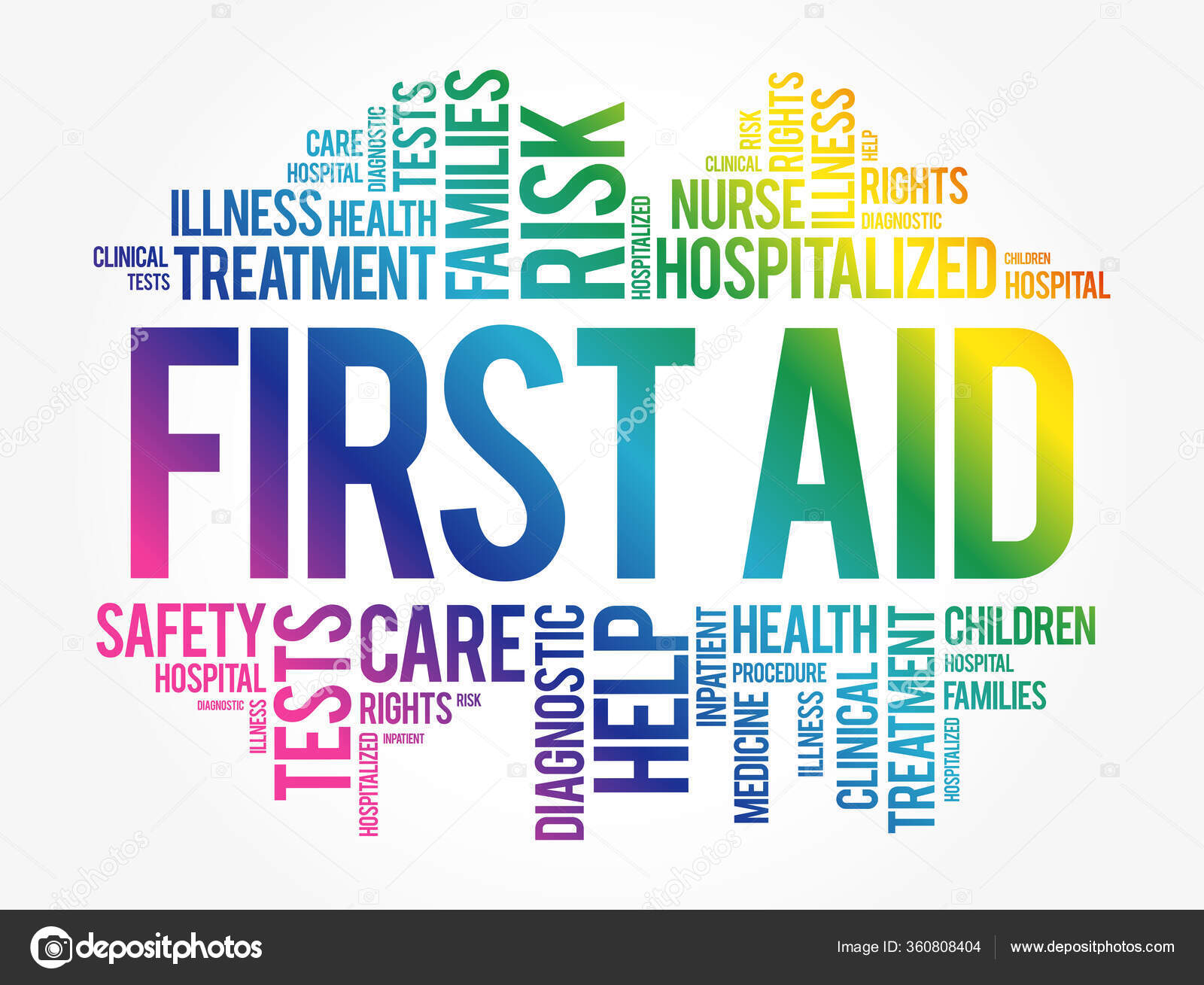 First Aid Word Cloud Collage Healthcare Concept Background Stock Vector ...